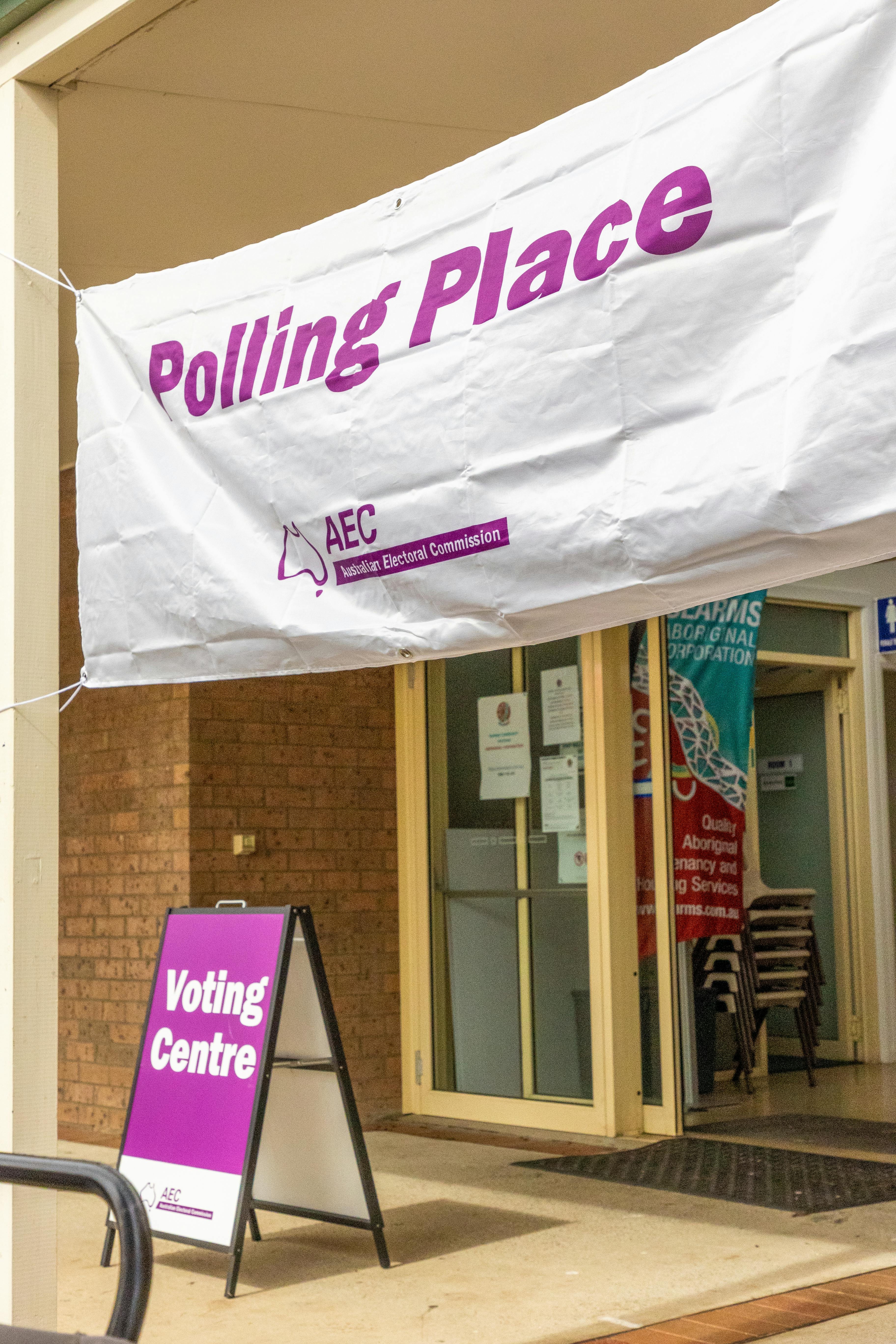 Australian Polling Place Entrance on Election Day · Free Stock Photo
