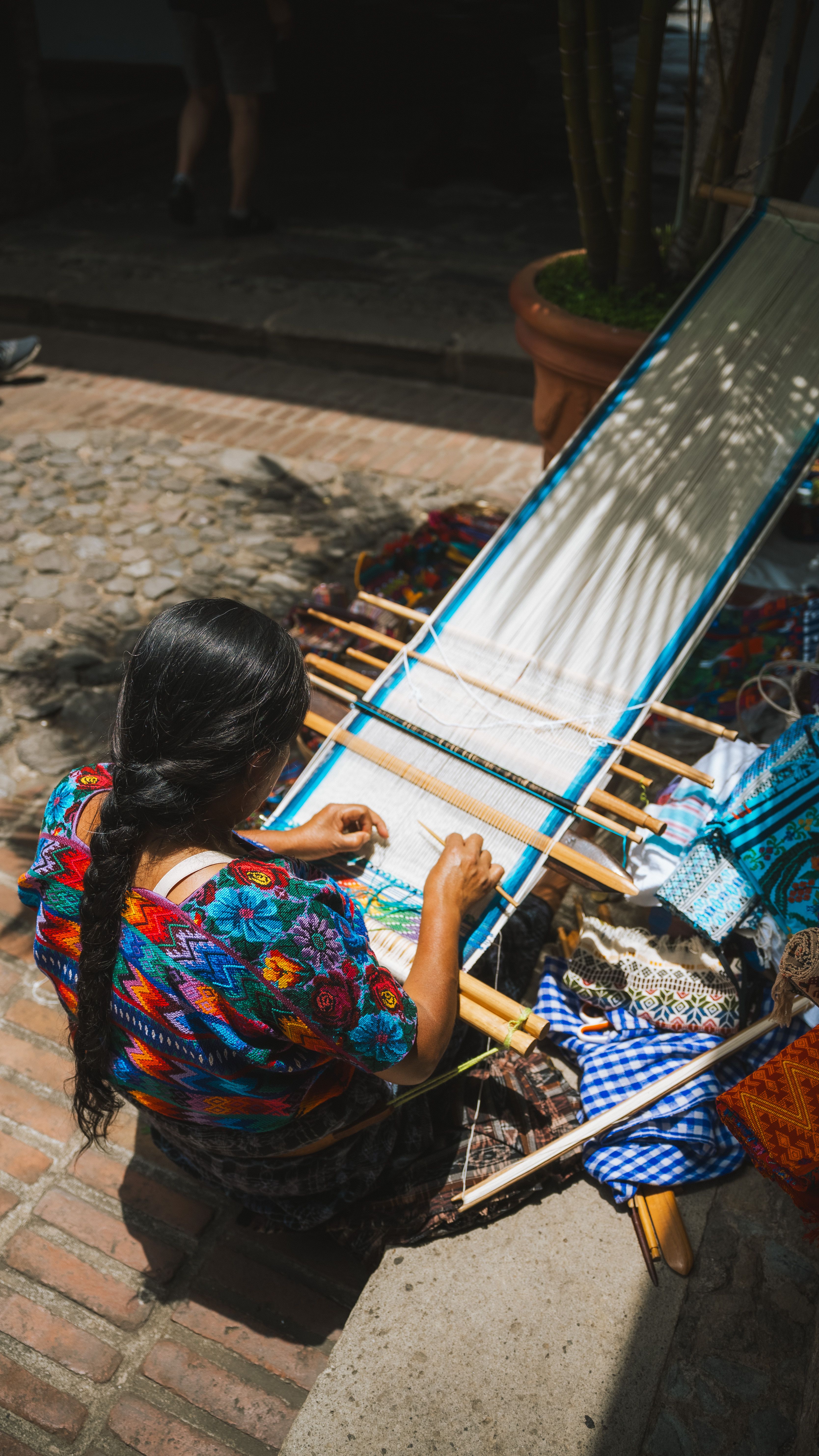 Traditional Guatemalan Weaver in Action · Free Stock Photo