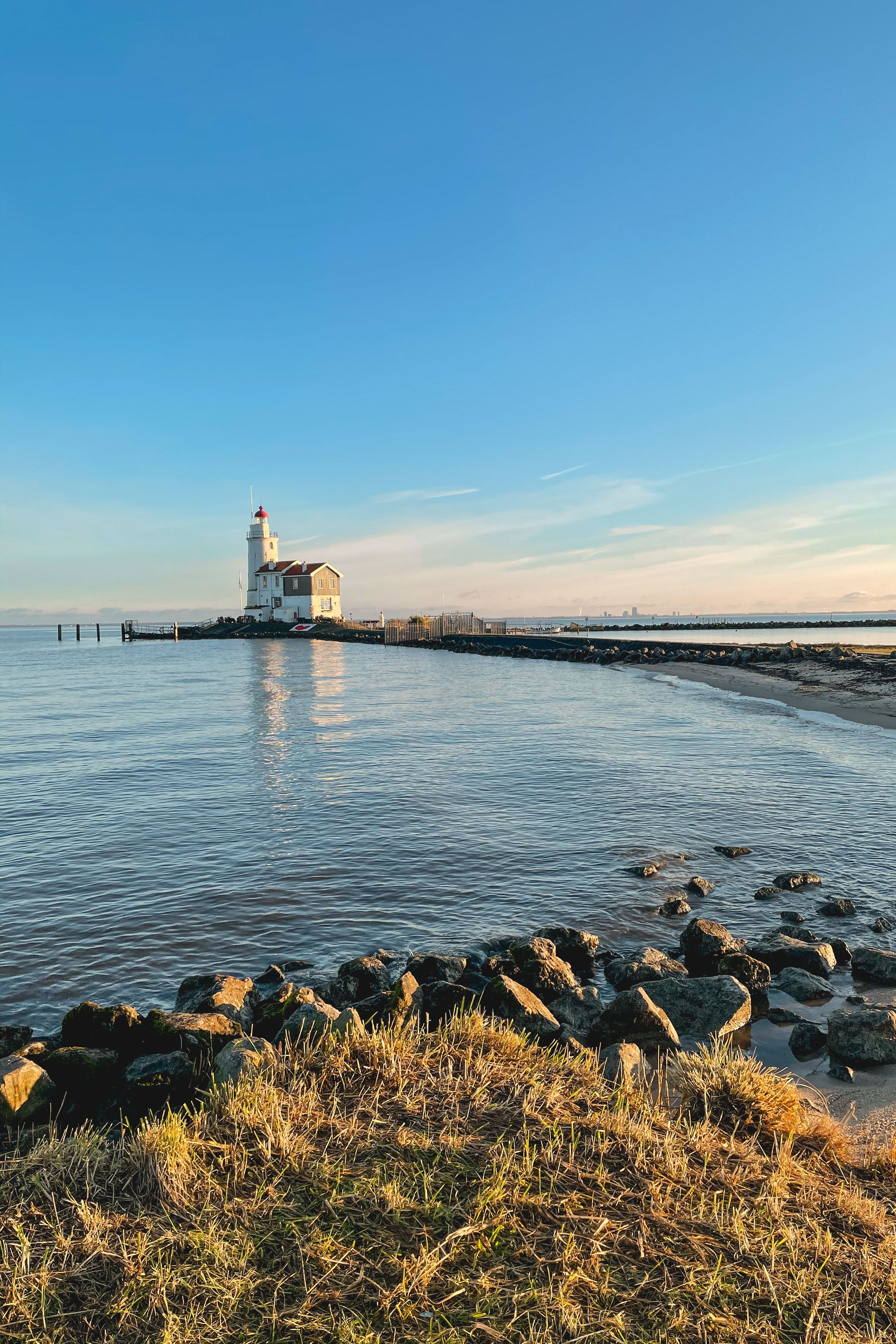 Iconic Lighthouse at Marken, Netherlands · Free Stock Photo