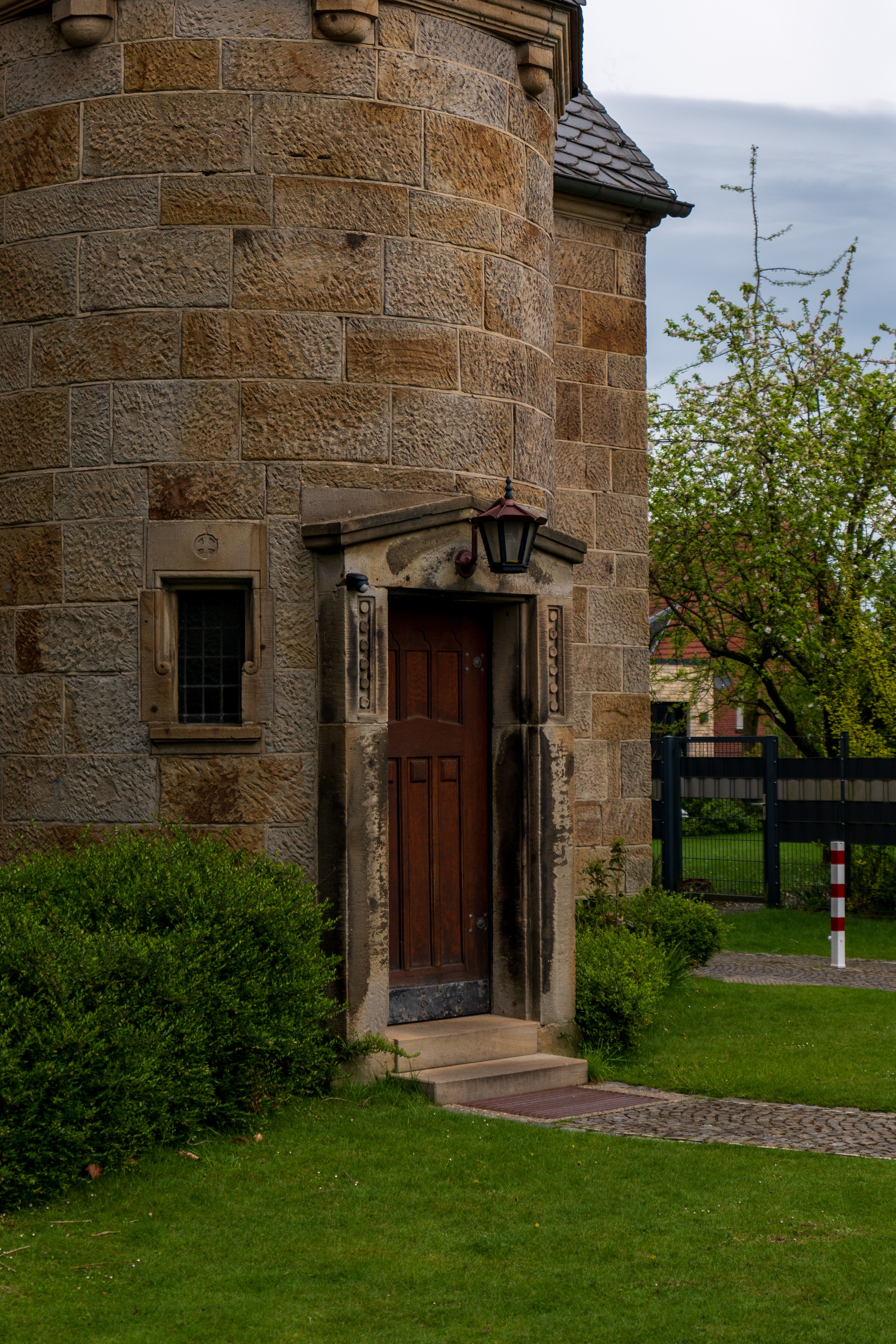 Historic Stone Tower with Wooden Door · Free Stock Photo