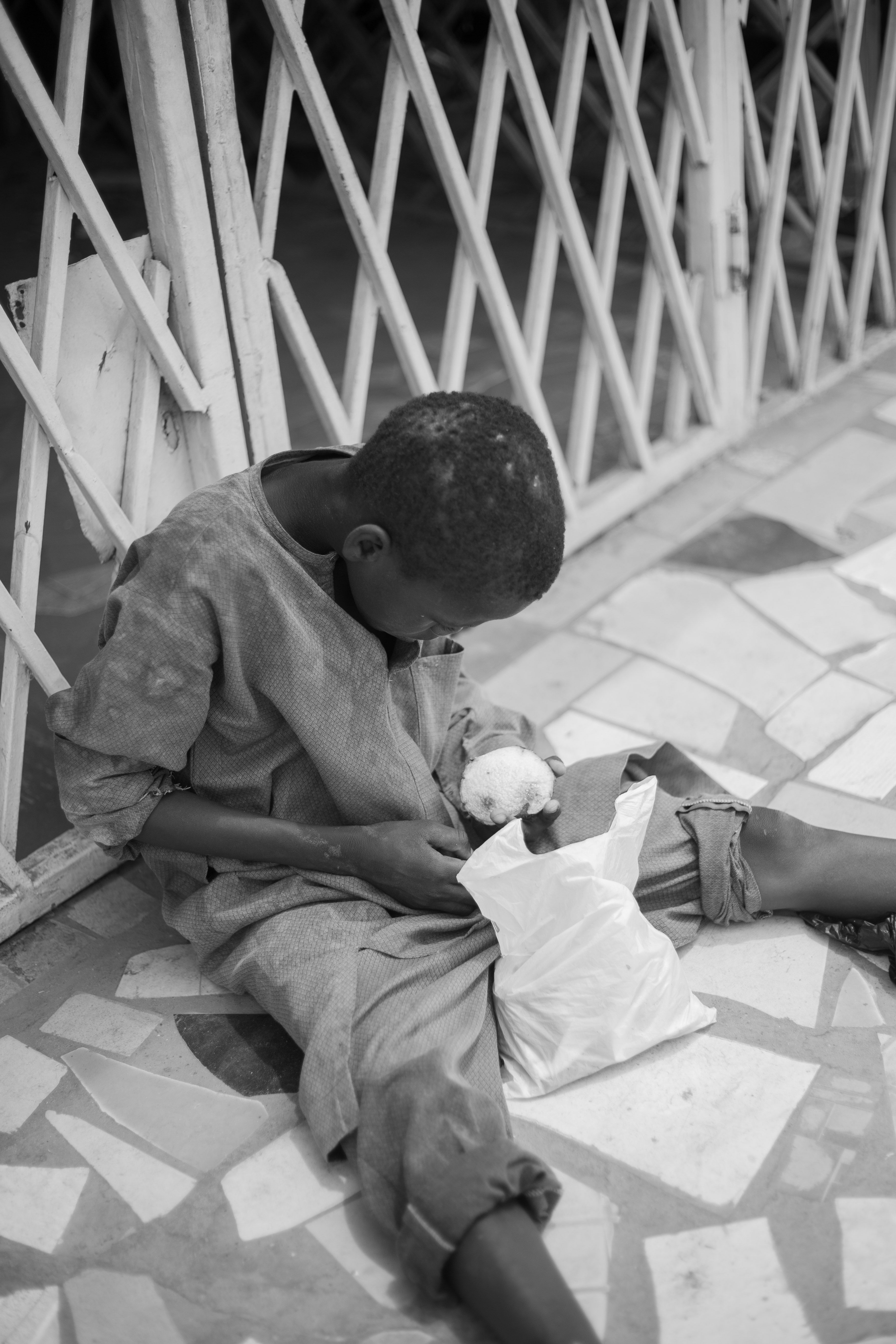 Black and White Portrait of Resting Child · Free Stock Photo