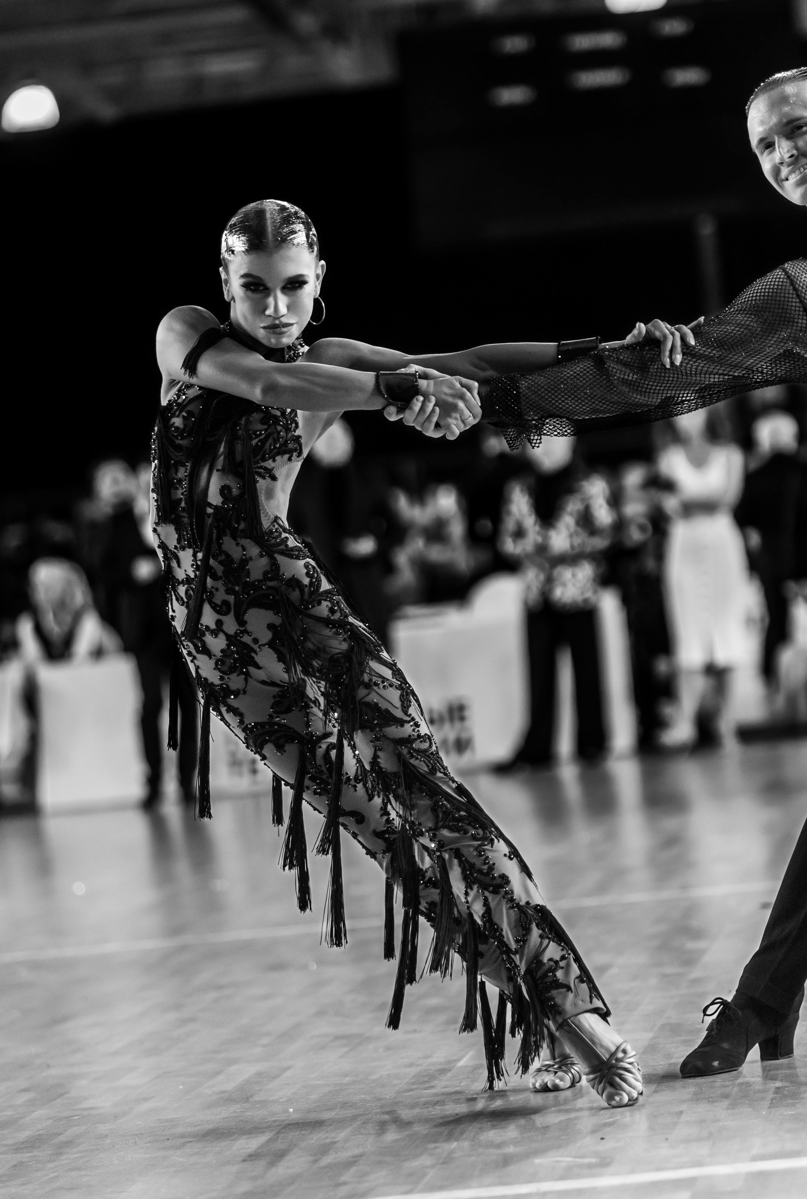 Elegant Ballroom Dance Performance Black and White · Free Stock Photo