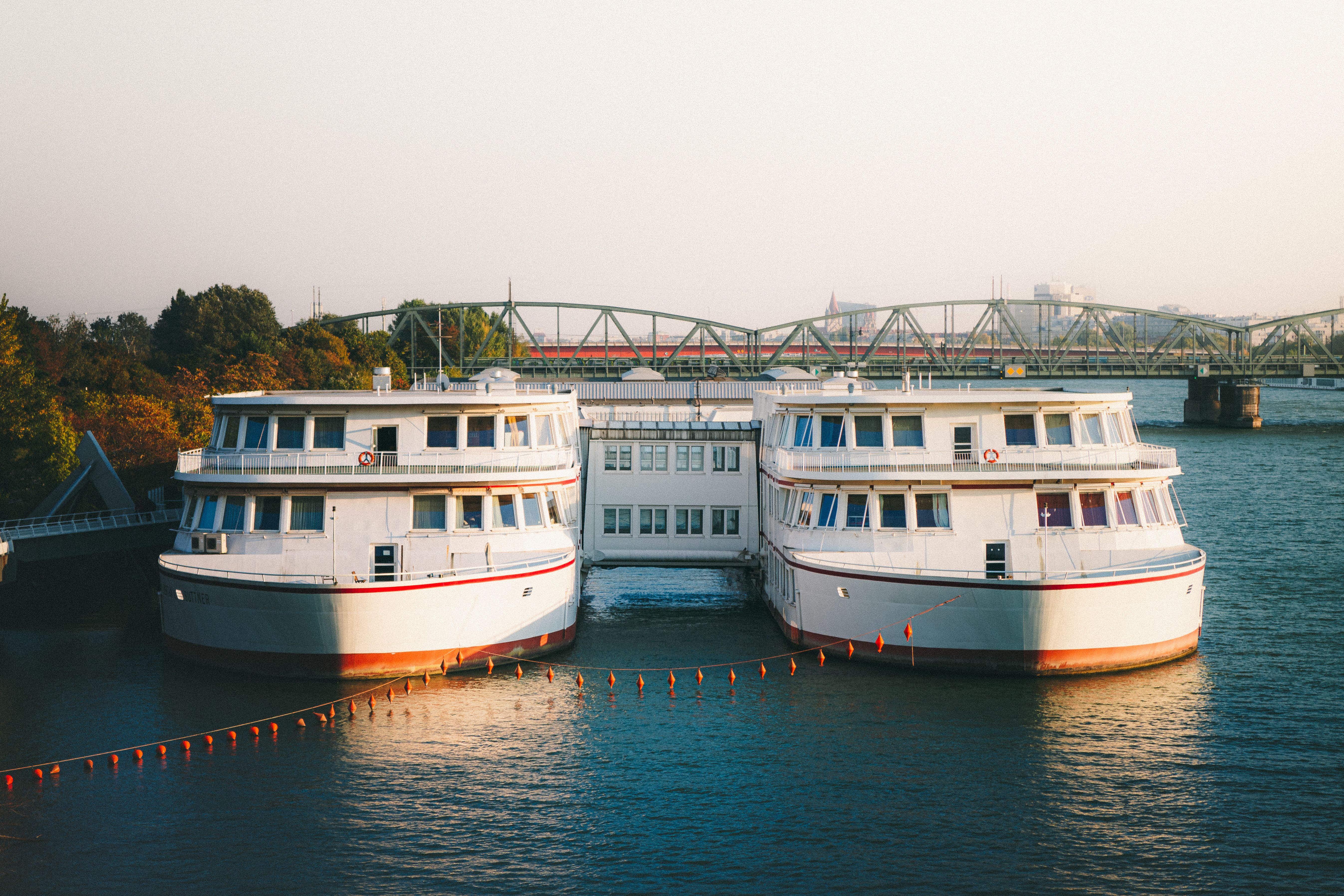 Twin Boats Docked on the Danube River in Vienna · Free Stock Photo