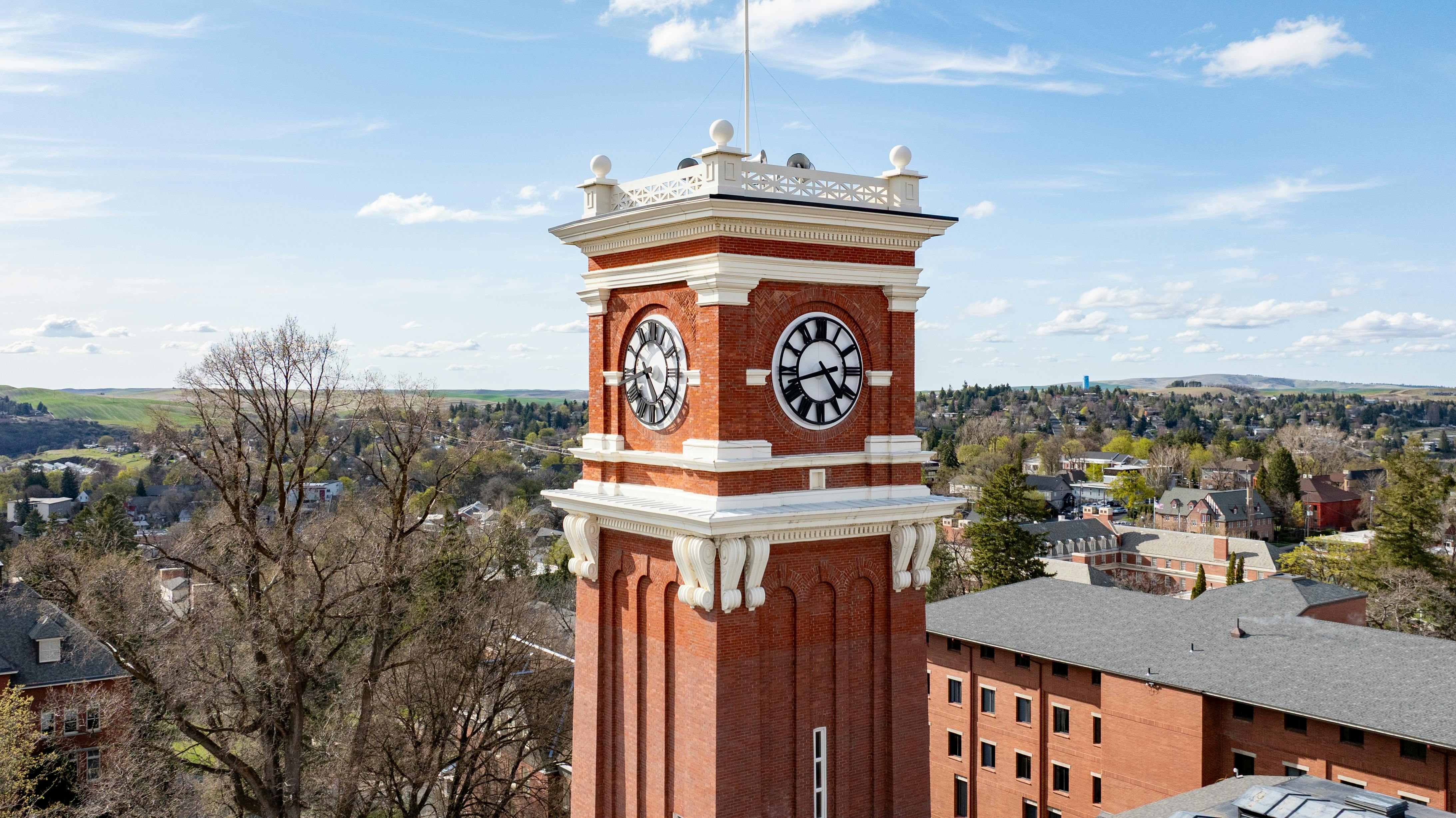 Washington State University Clock Tower in Spring · Free Stock Photo