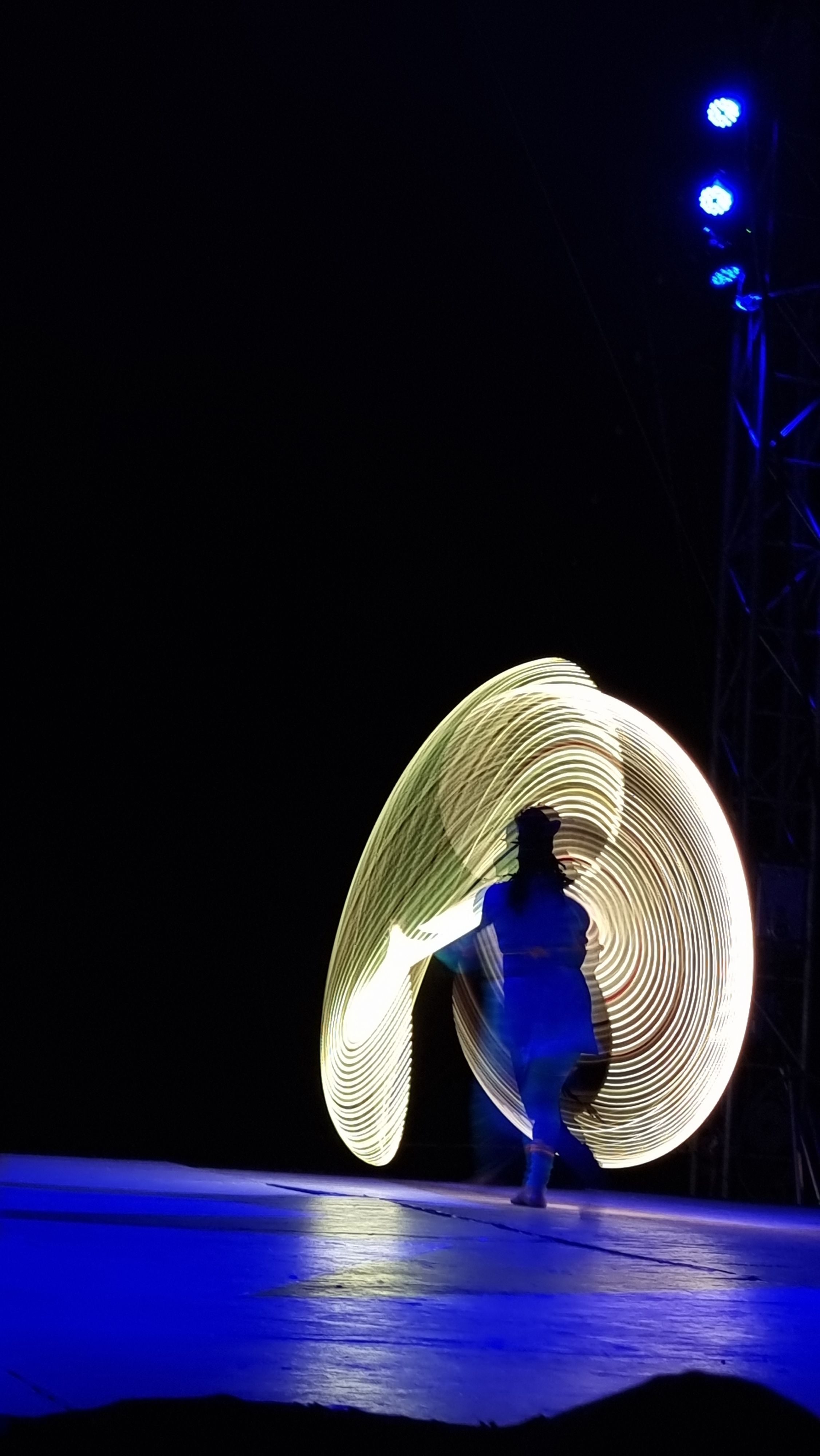 Dynamic Light Trails at Circus Performance · Free Stock Photo