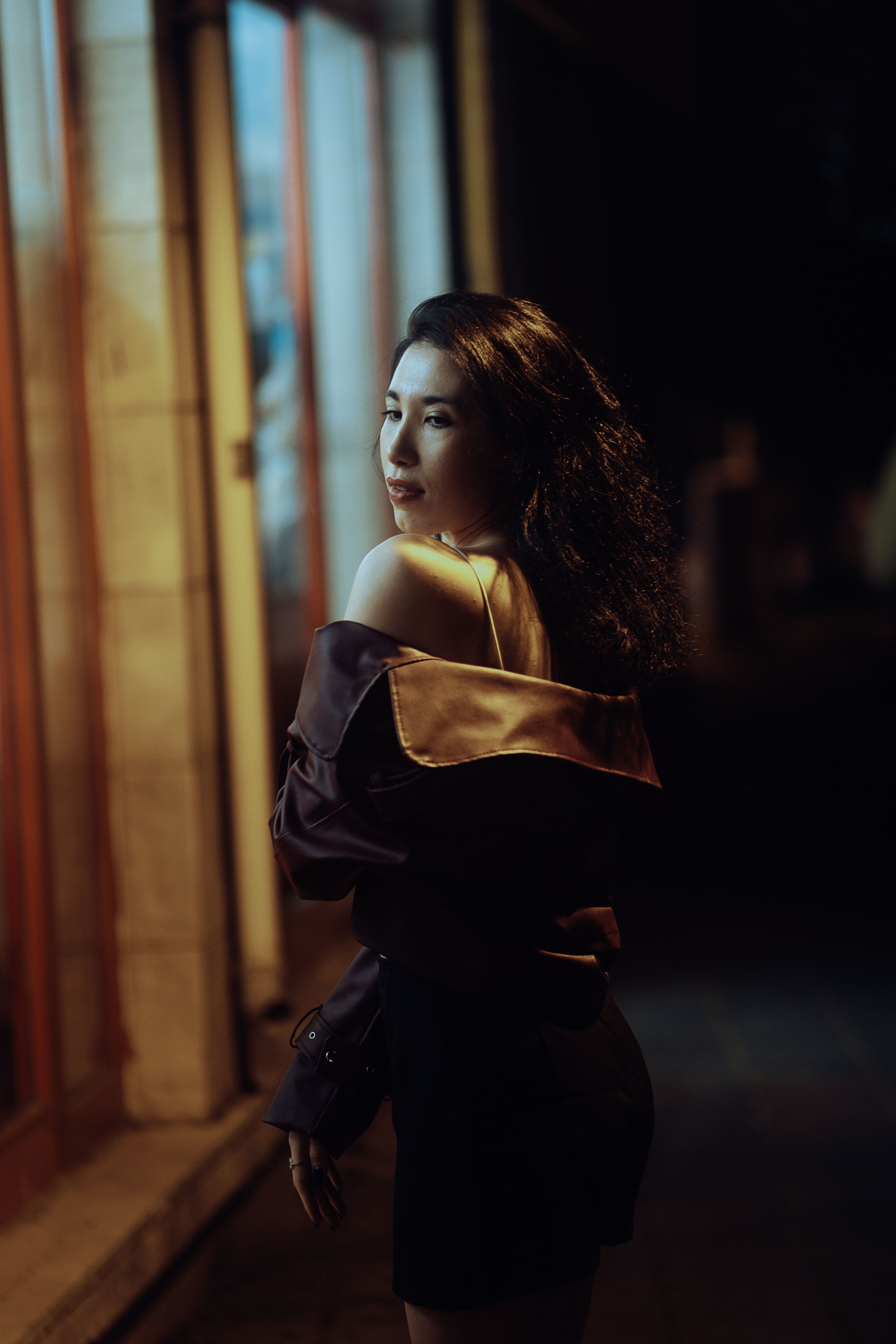 Elegant Woman at Night Street View · Free Stock Photo