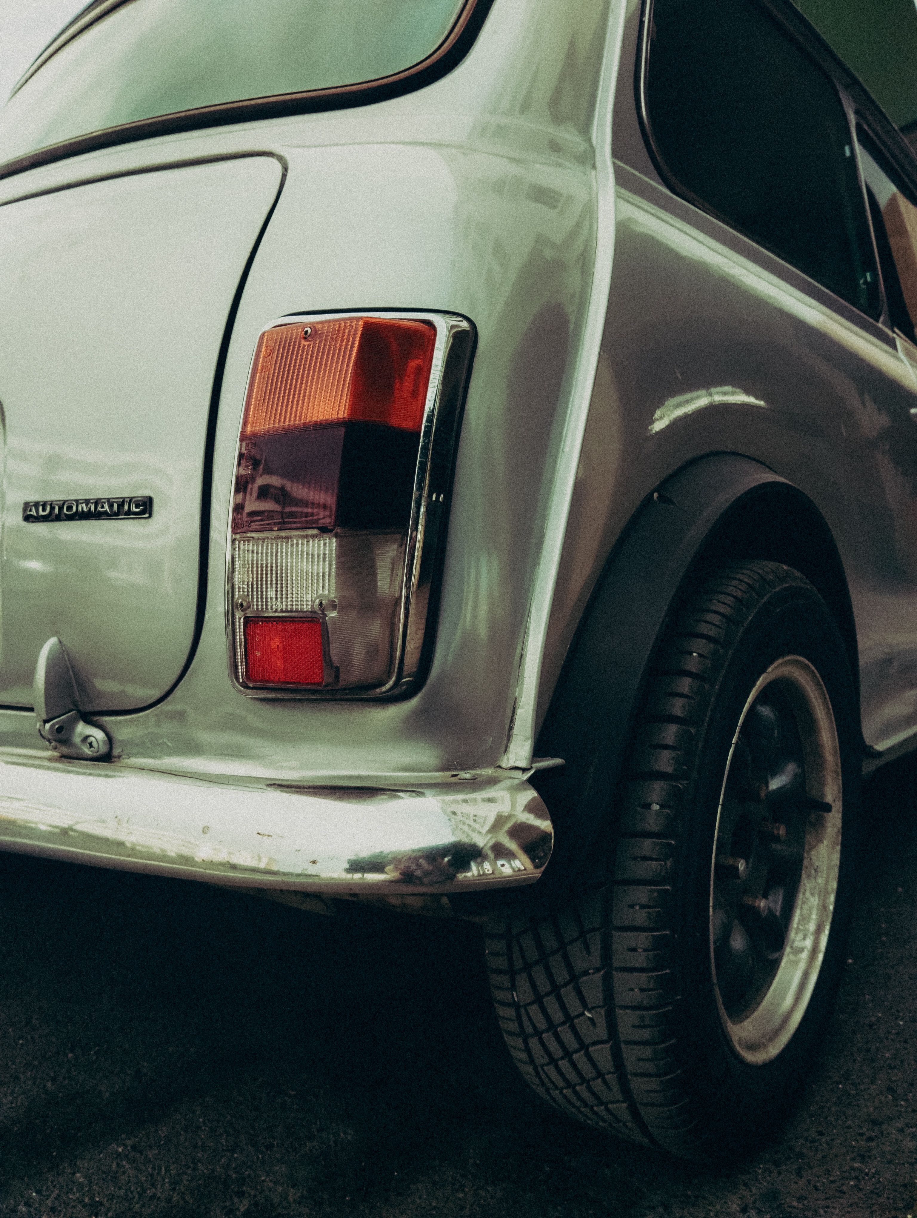 Vintage Retro Car Back View with Chrome Details · Free Stock Photo