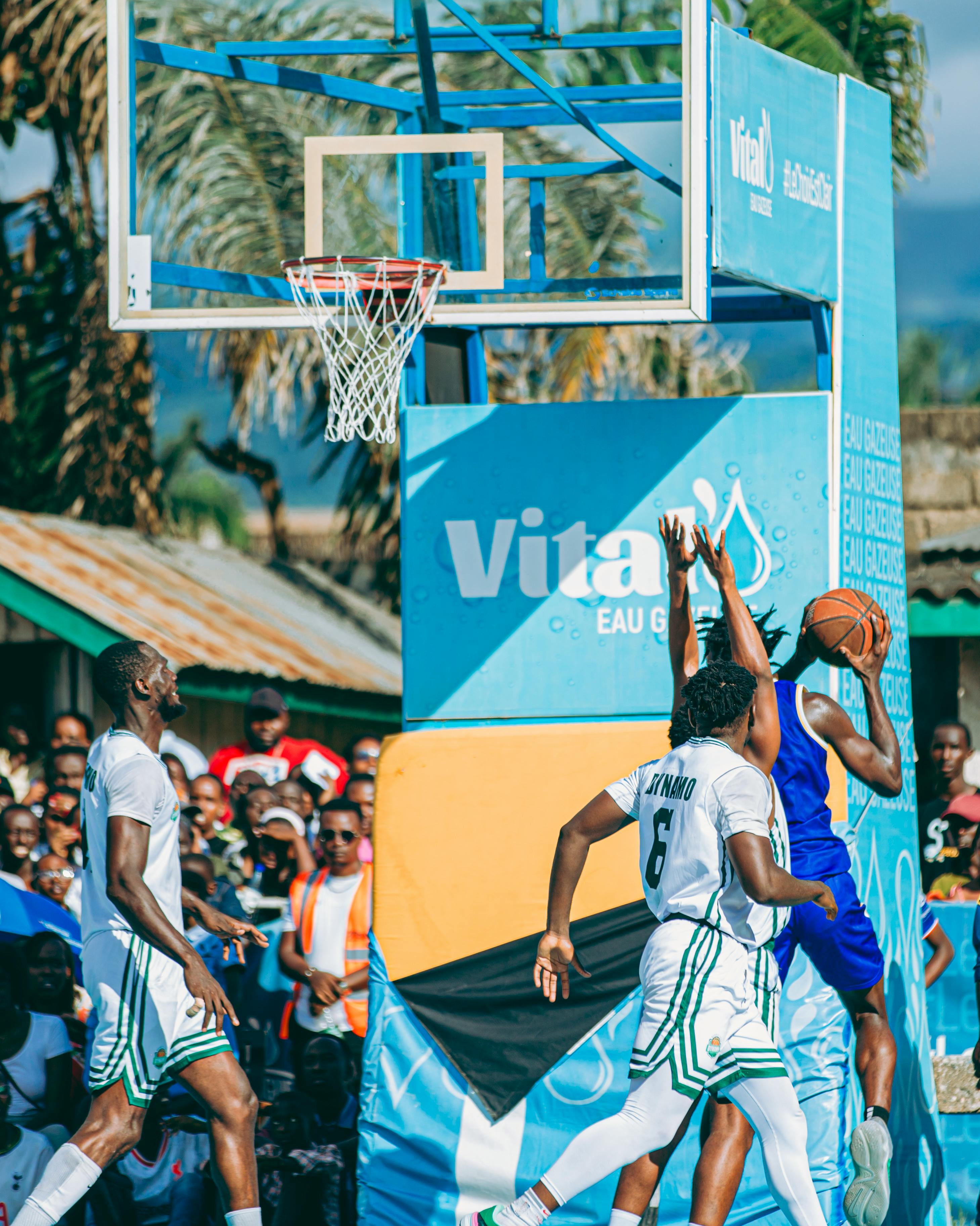 Dynamic Street Basketball Game Action Shot · Free Stock Photo