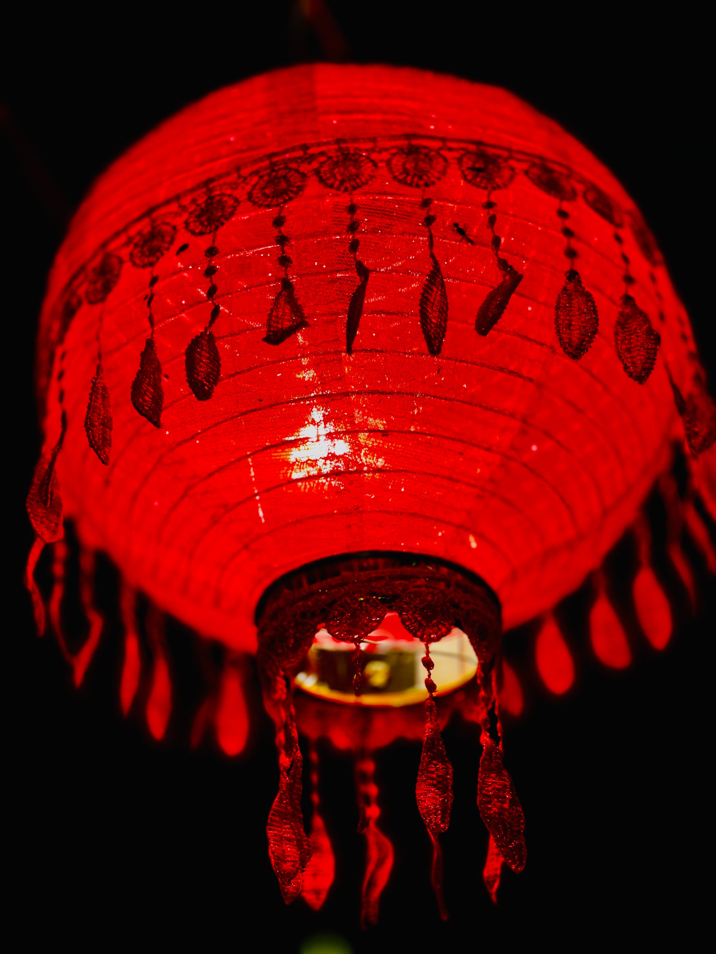 Vibrant Red Lantern Illuminating the Night · Free Stock Photo