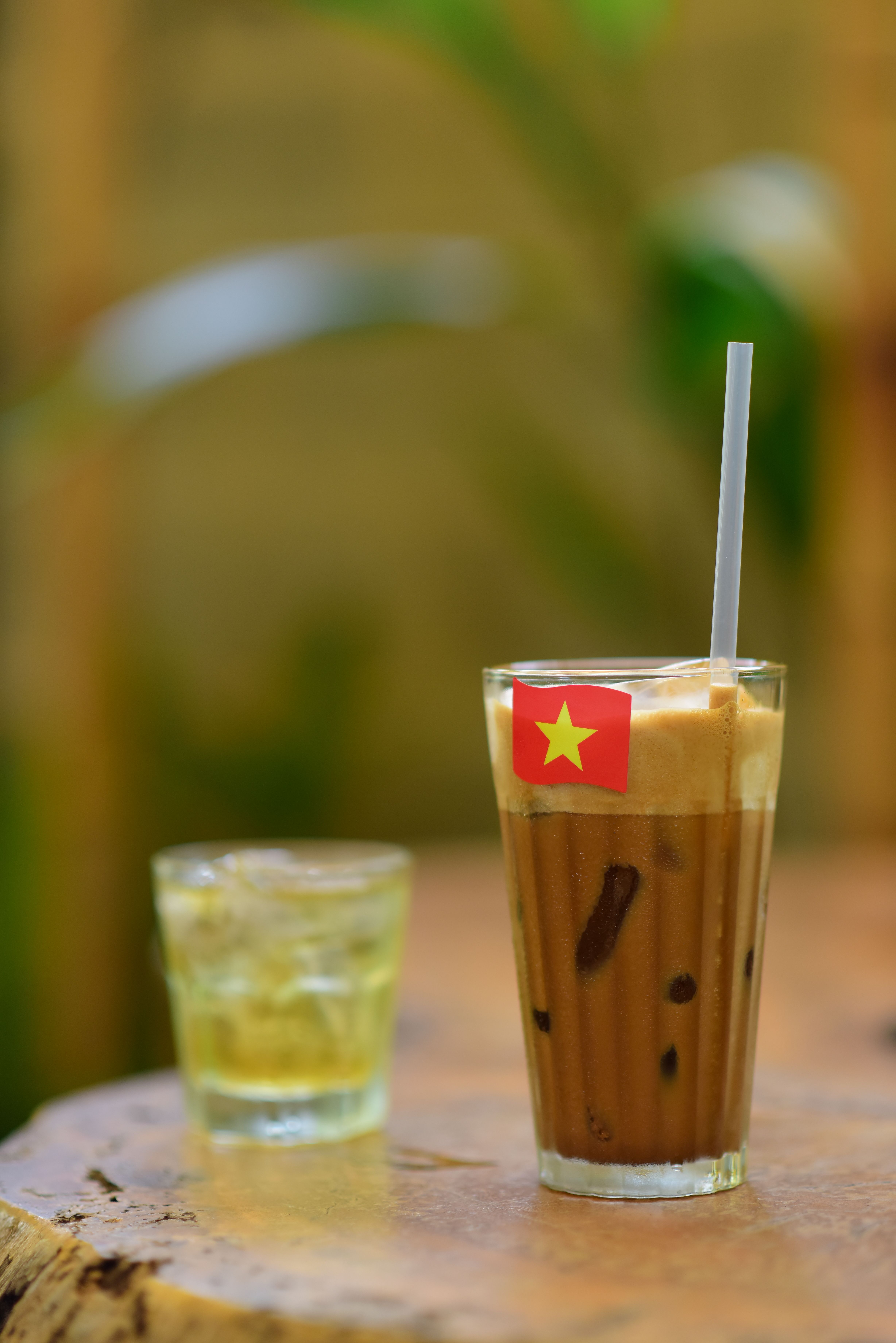 Vietnamese Iced Coffee with Vietnamese Flag Decoration · Free Stock Photo