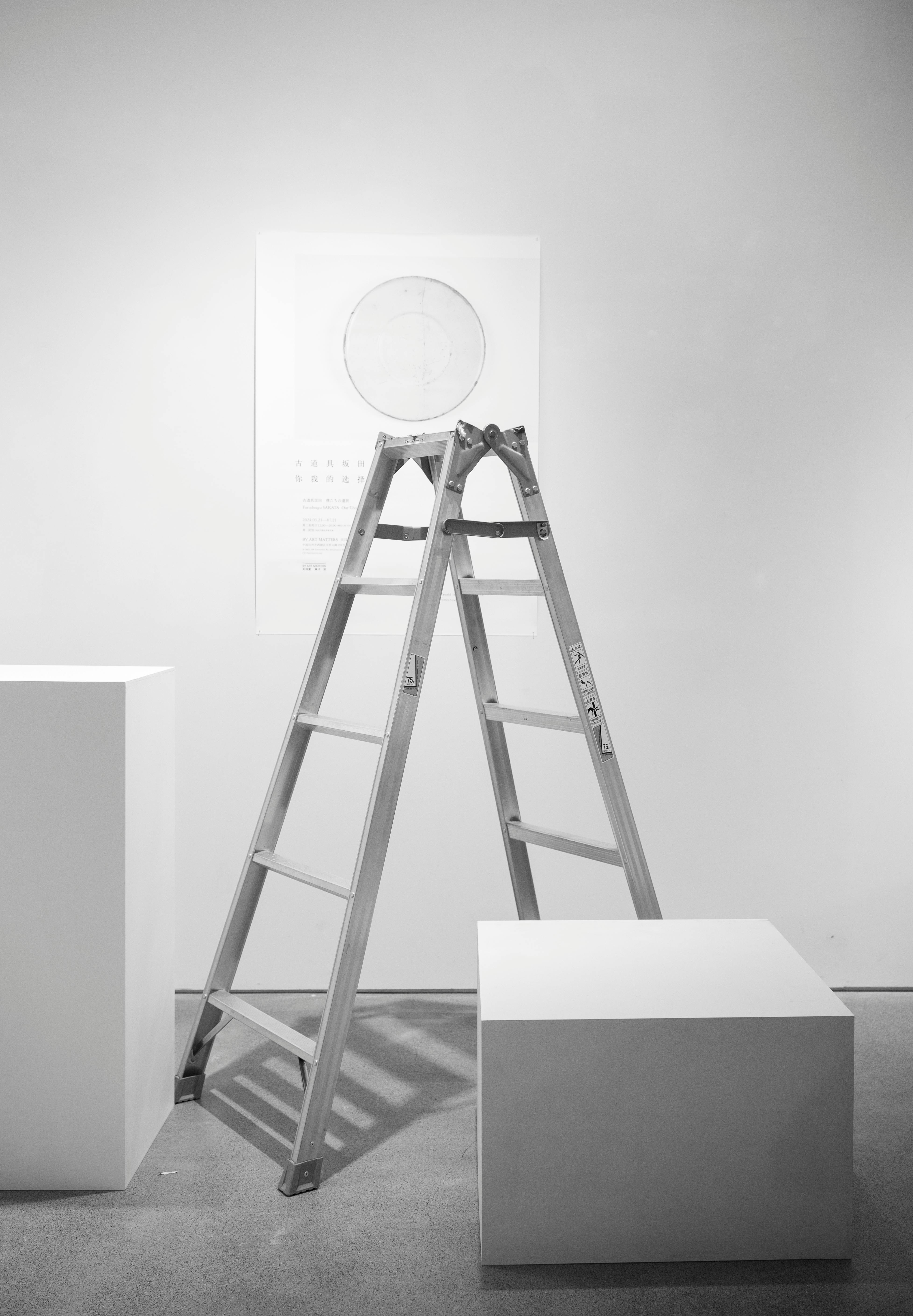 Modern Art Installation with Ladder and Geometric Forms · Free Stock Photo