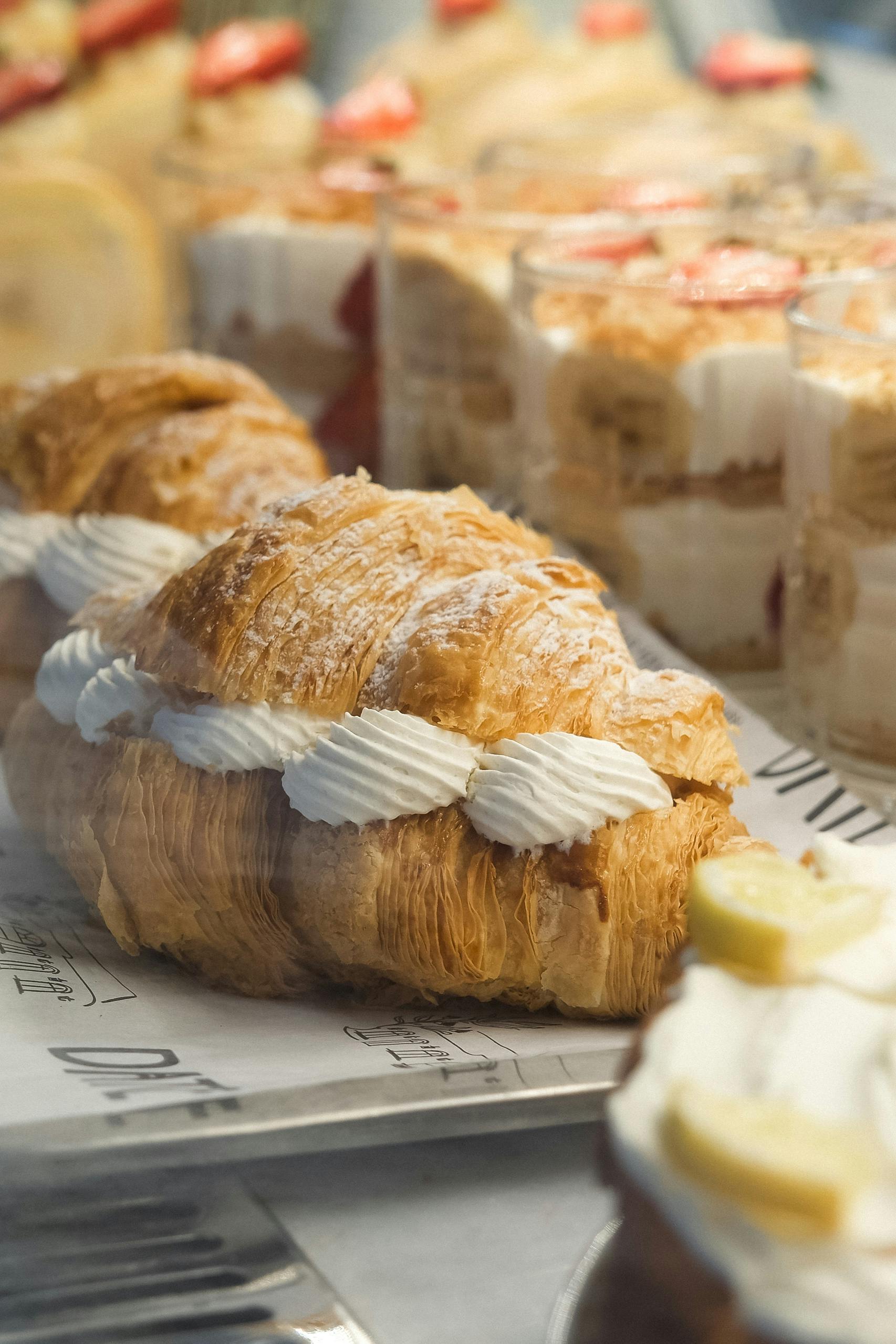 Delicious Pastry Selection with Cream Filling · Free Stock Photo