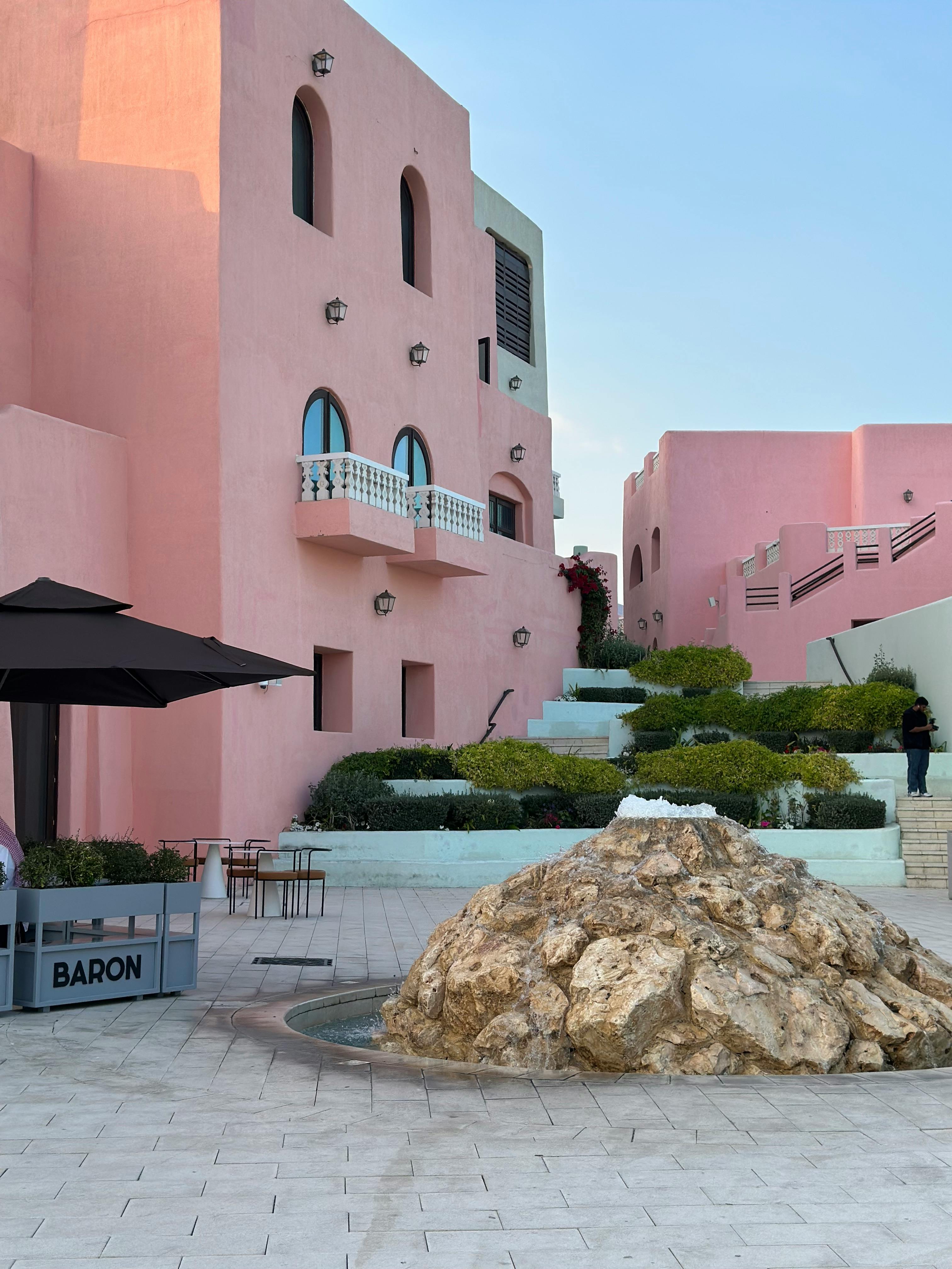 Charming Pink Mediterranean Style Architecture · Free Stock Photo