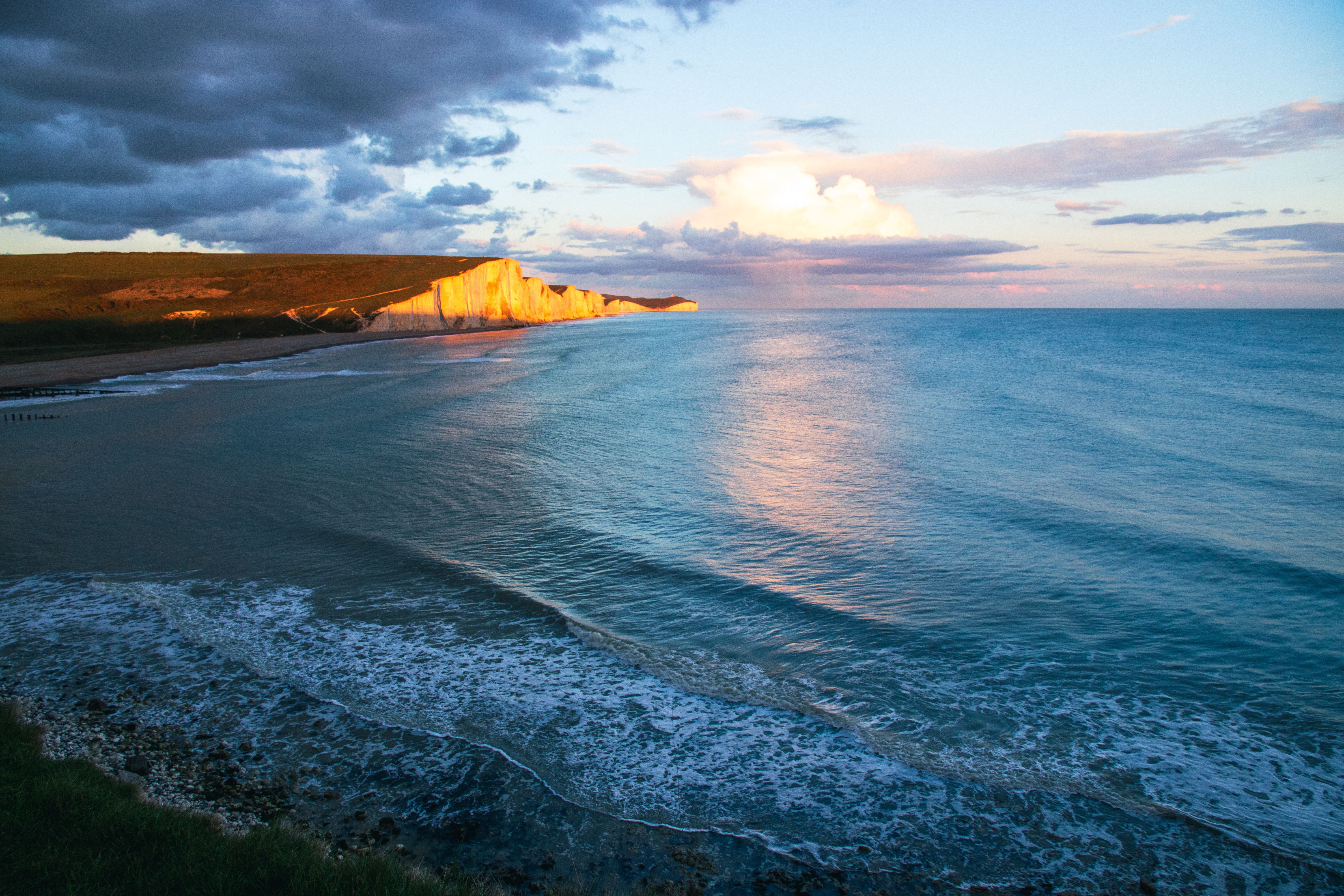 Sunset at the Majestic White Cliffs by the Shore · Free Stock Photo