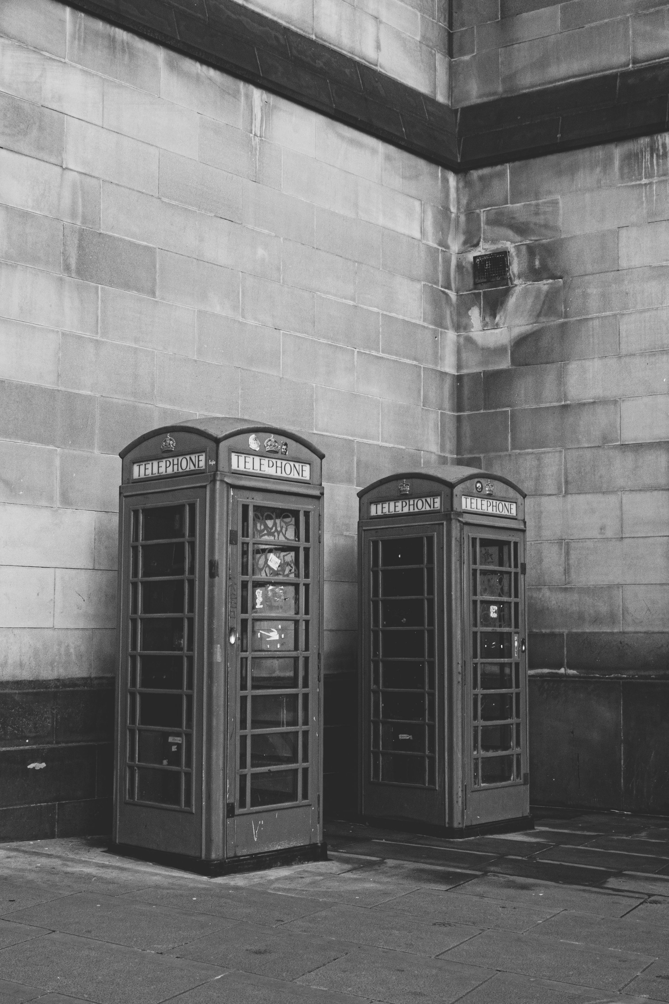Vintage British Phone Booths in Manchester · Free Stock Photo