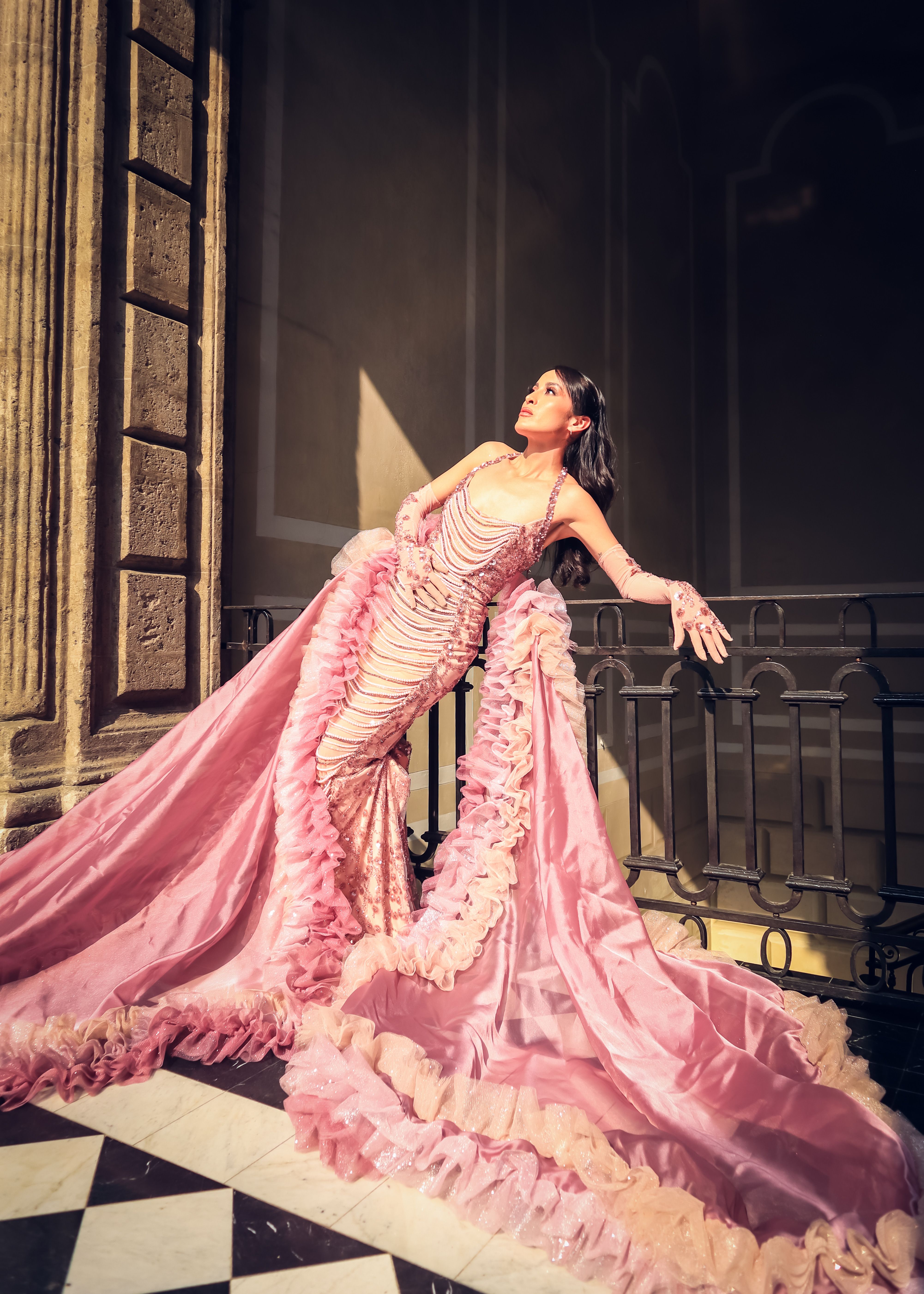 Elegant Fashion Editorial with Pink Gown · Free Stock Photo