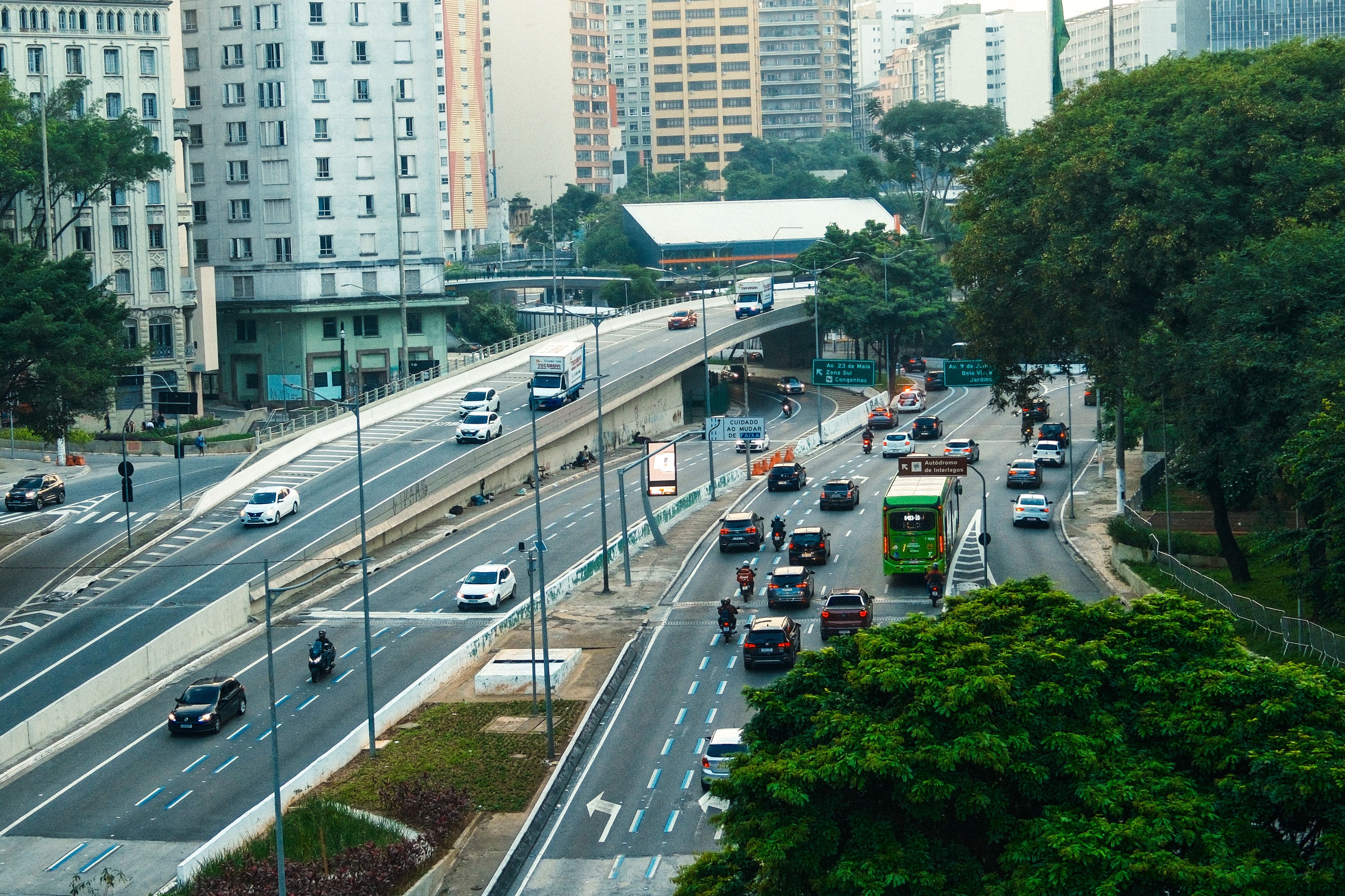 São Paulo Urban Traffic Scene from Above · Free Stock Photo