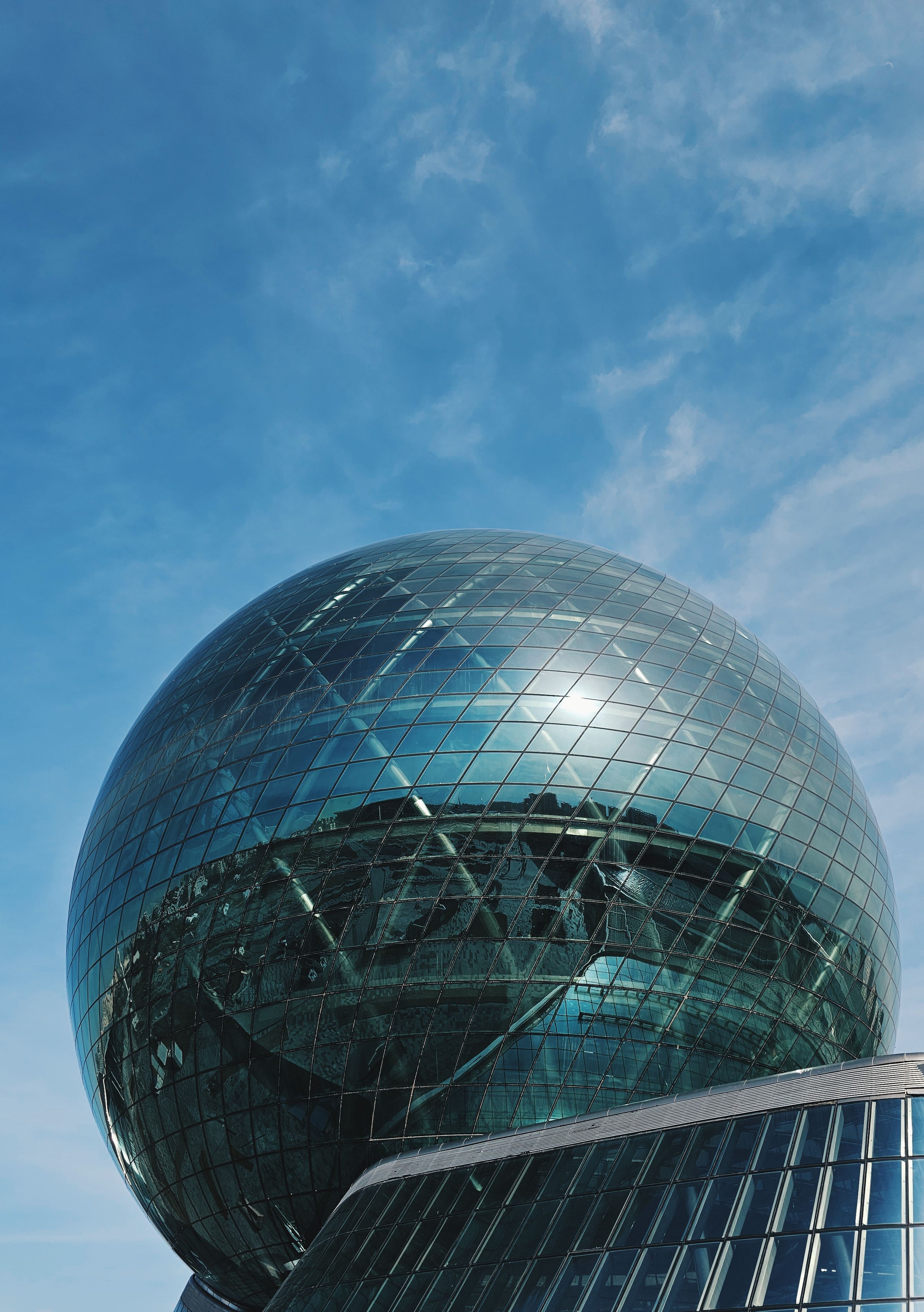 Futuristic Glass Dome Against Blue Sky · Free Stock Photo