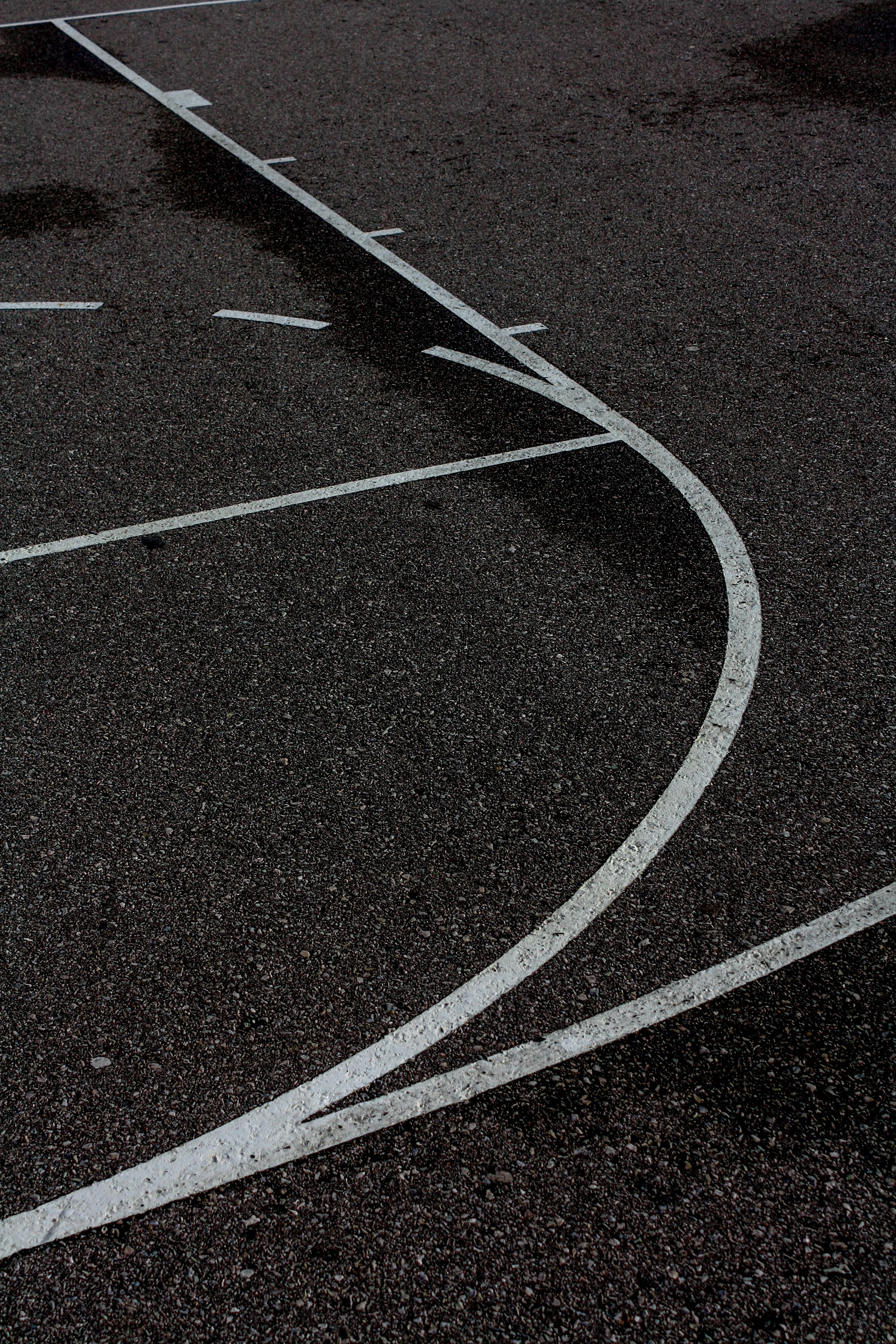 Gray Concrete Pavement With Yellow and White Paint · Free Stock Photo