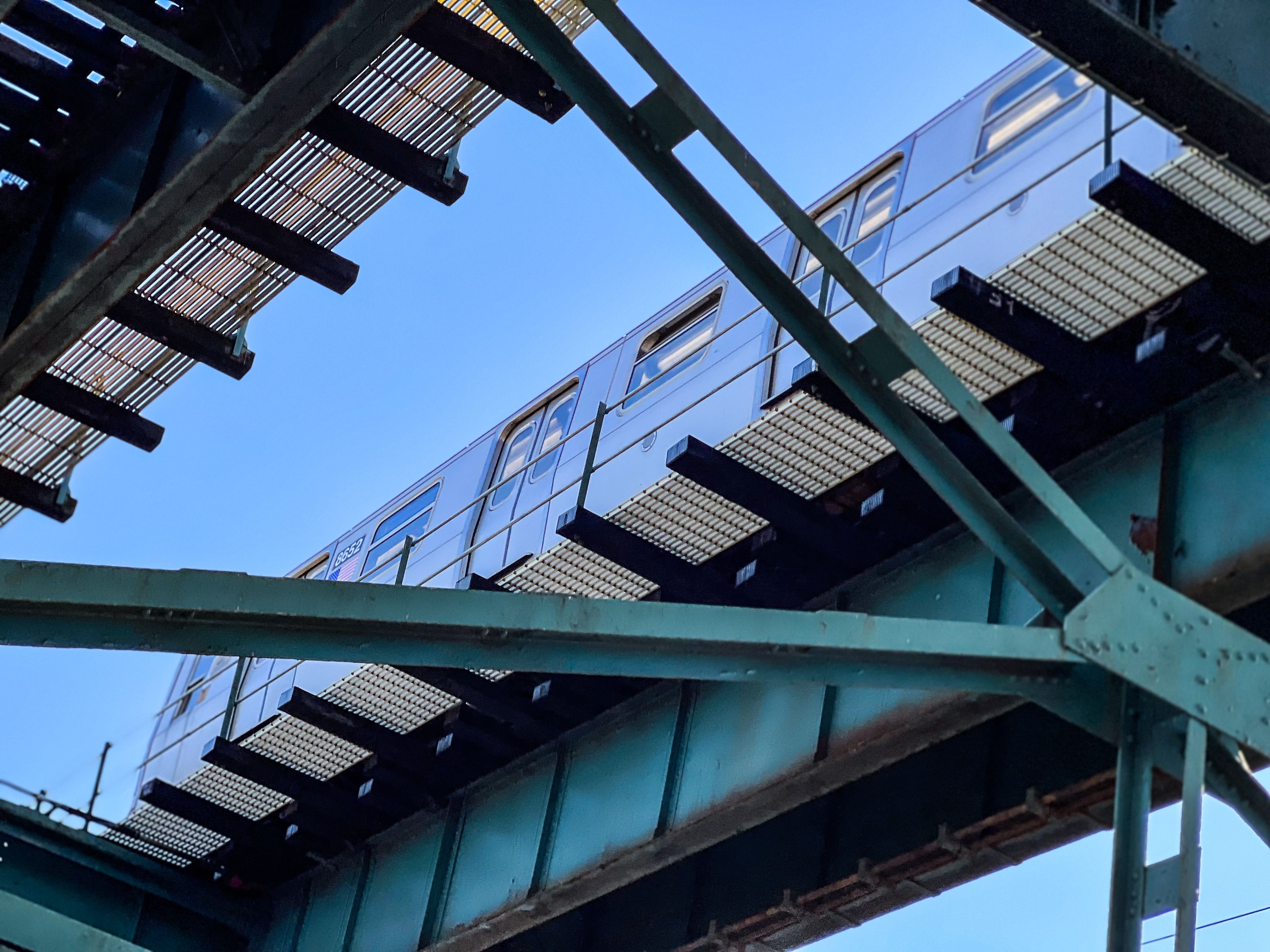 Urban Subway Train on Elevated Track · Free Stock Photo