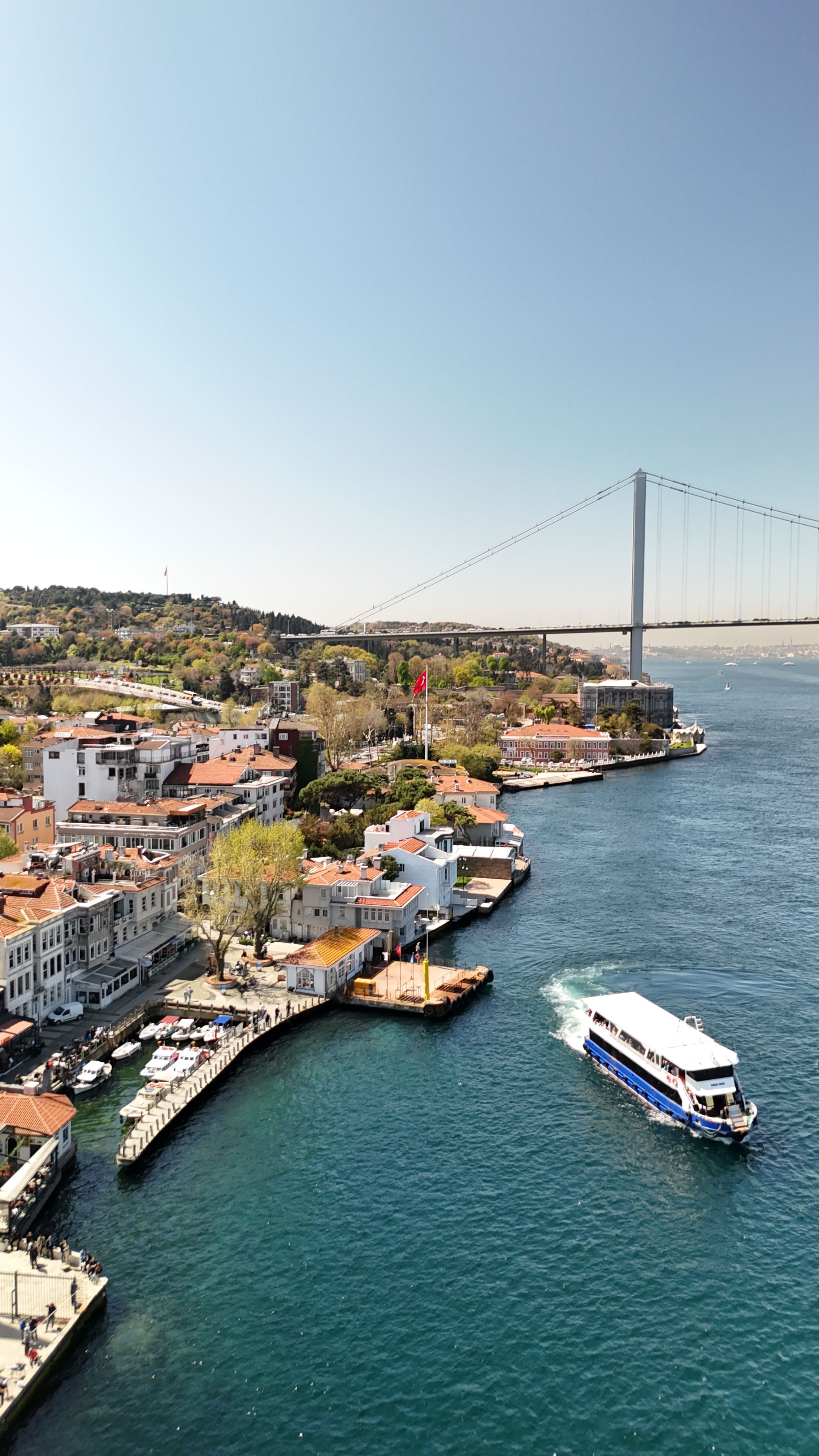 Aerial View of the Bosphorus and Bridge in Istanbul · Free Stock Photo