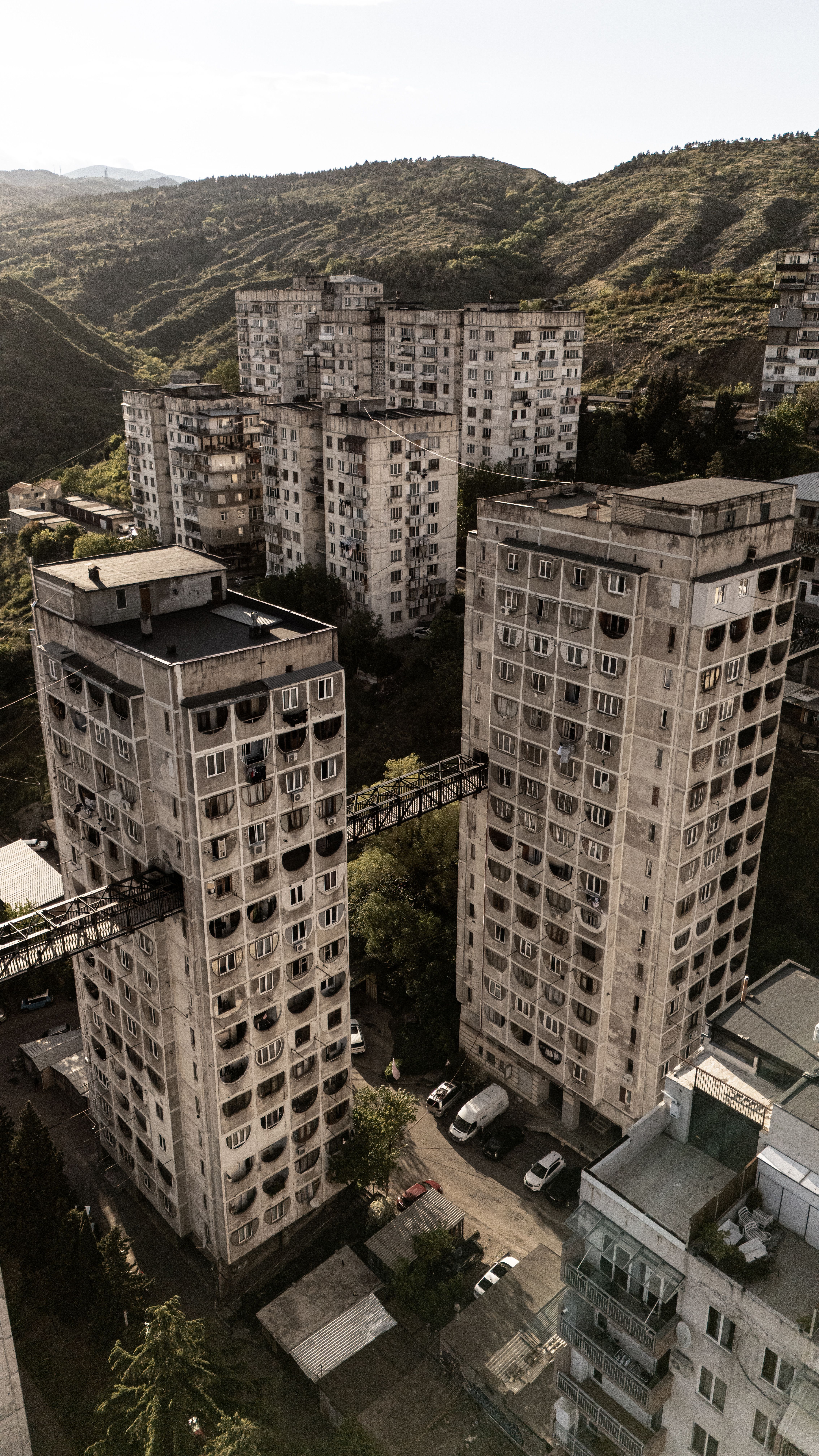 Aerial View of Soviet-Era Apartment Blocks in Urban Setting · Free ...