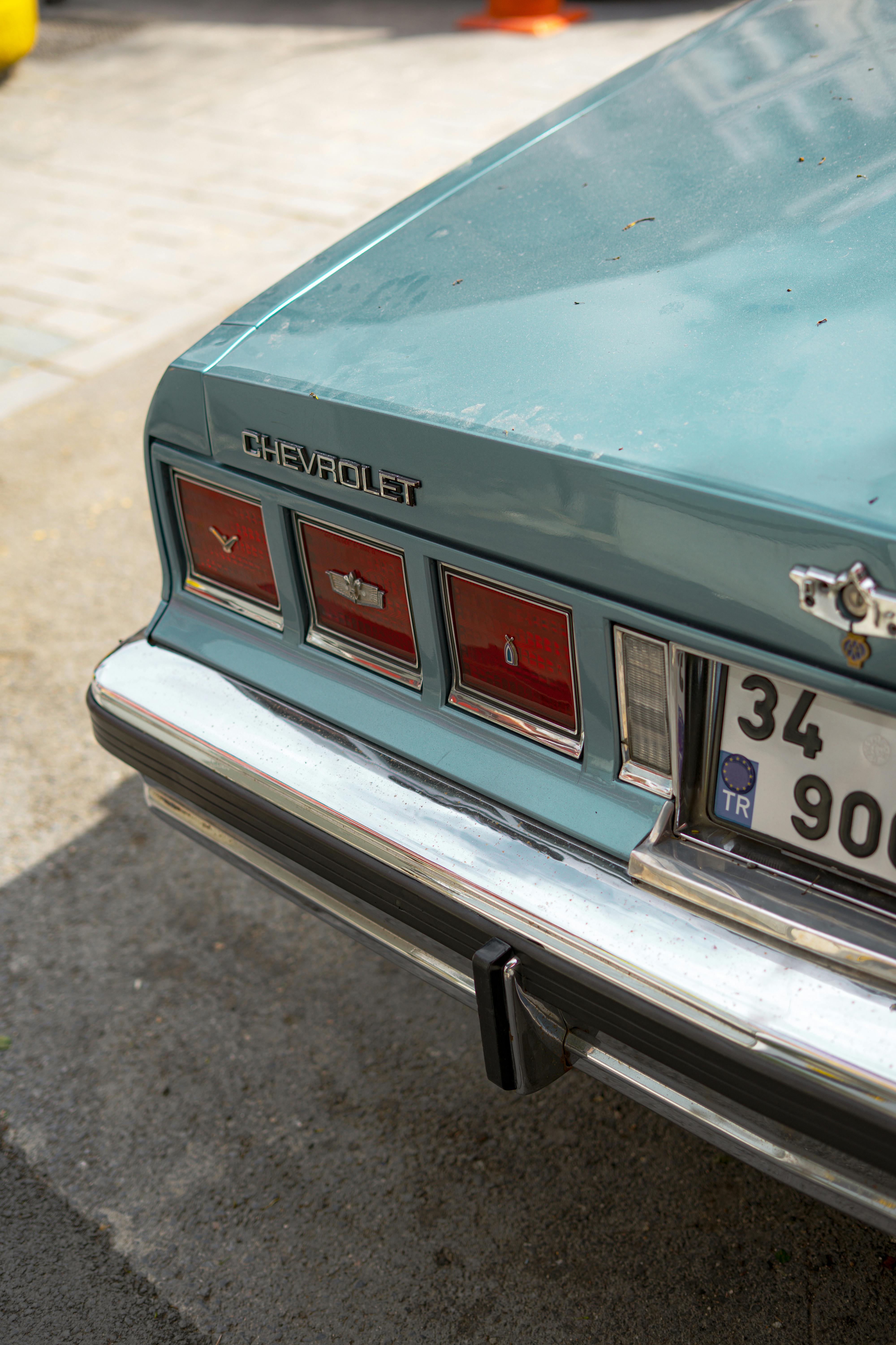 Vintage Chevrolet Rear Close-Up in Urban Setting · Free Stock Photo