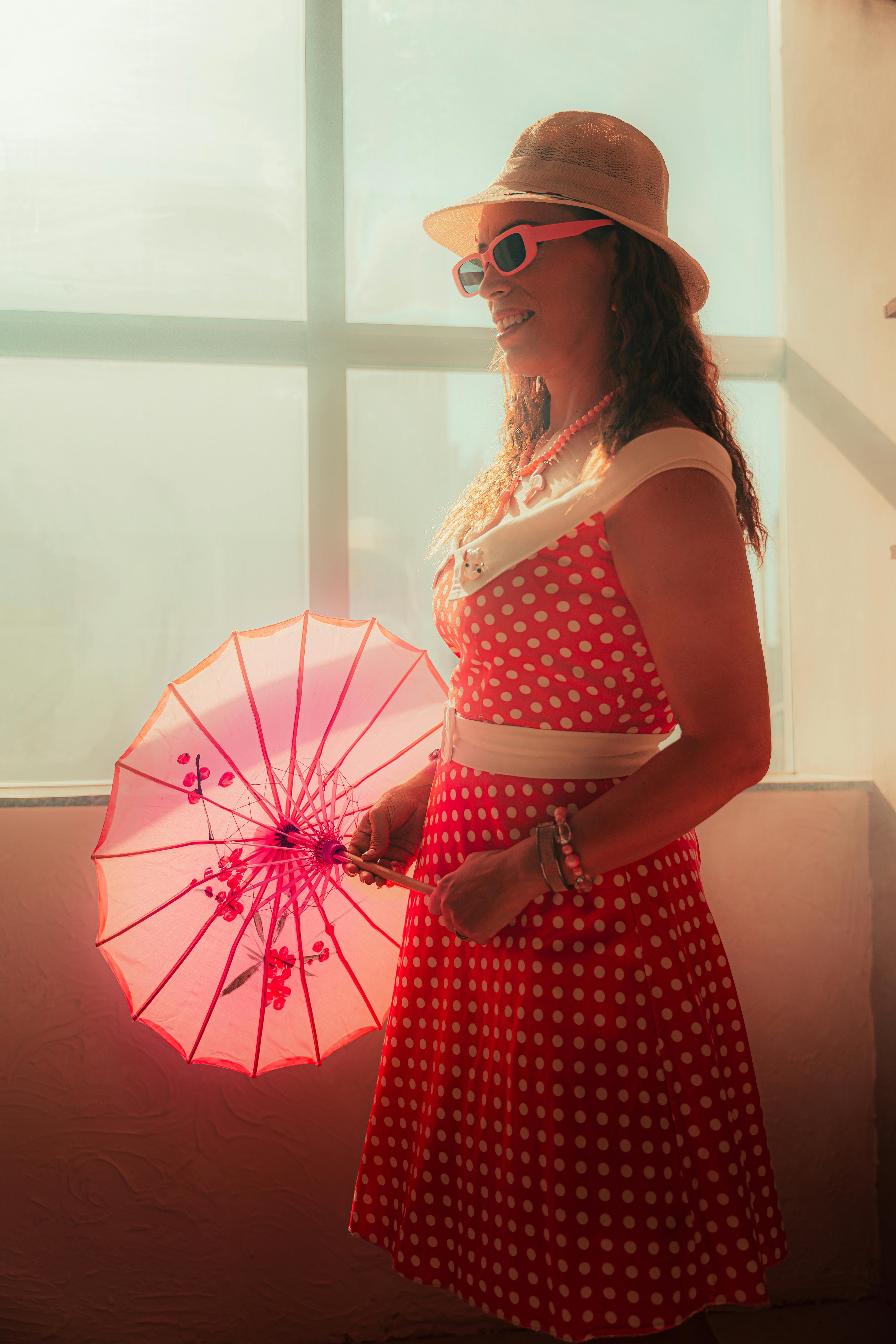 Retro Summer Style with Polka Dot Dress · Free Stock Photo