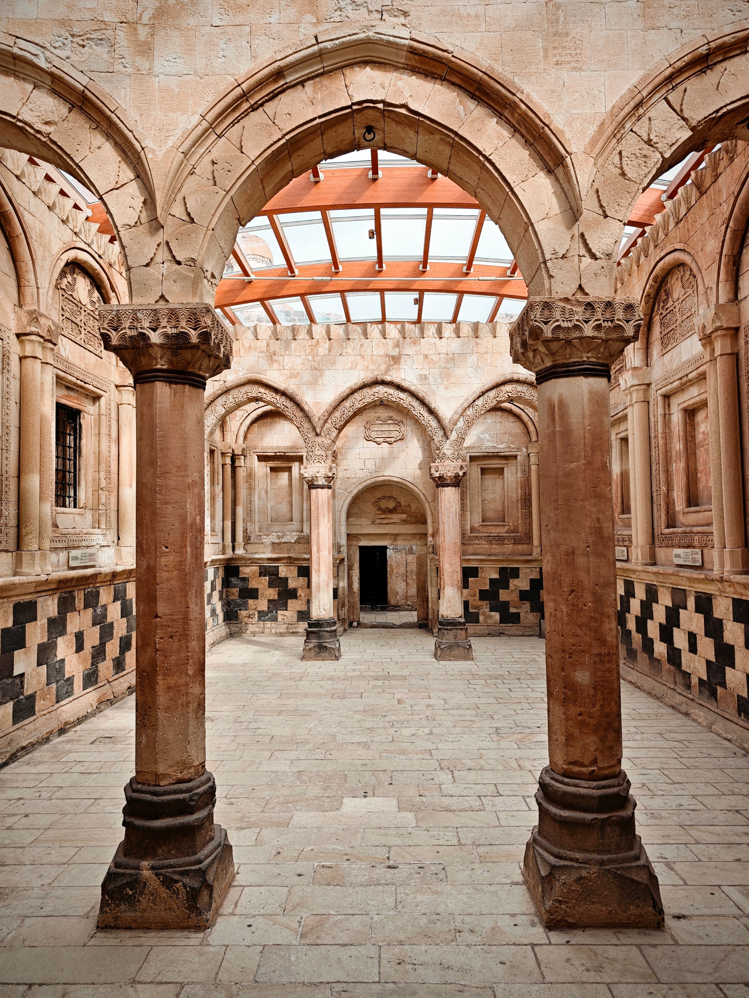 Historic Armenian Interior with Stone Arches · Free Stock Photo
