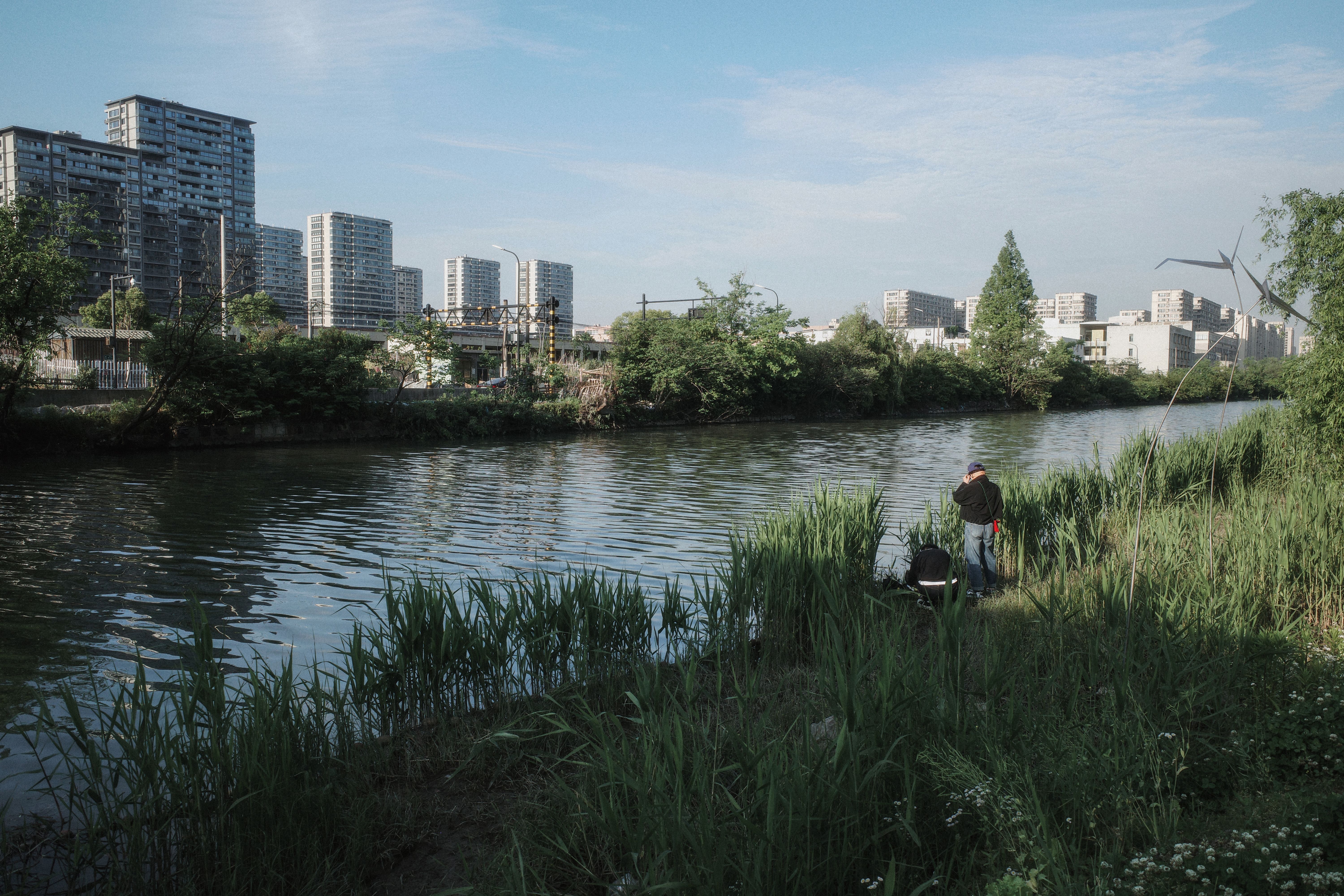 Urban Riverside Landscape with Skyscrapers · Free Stock Photo