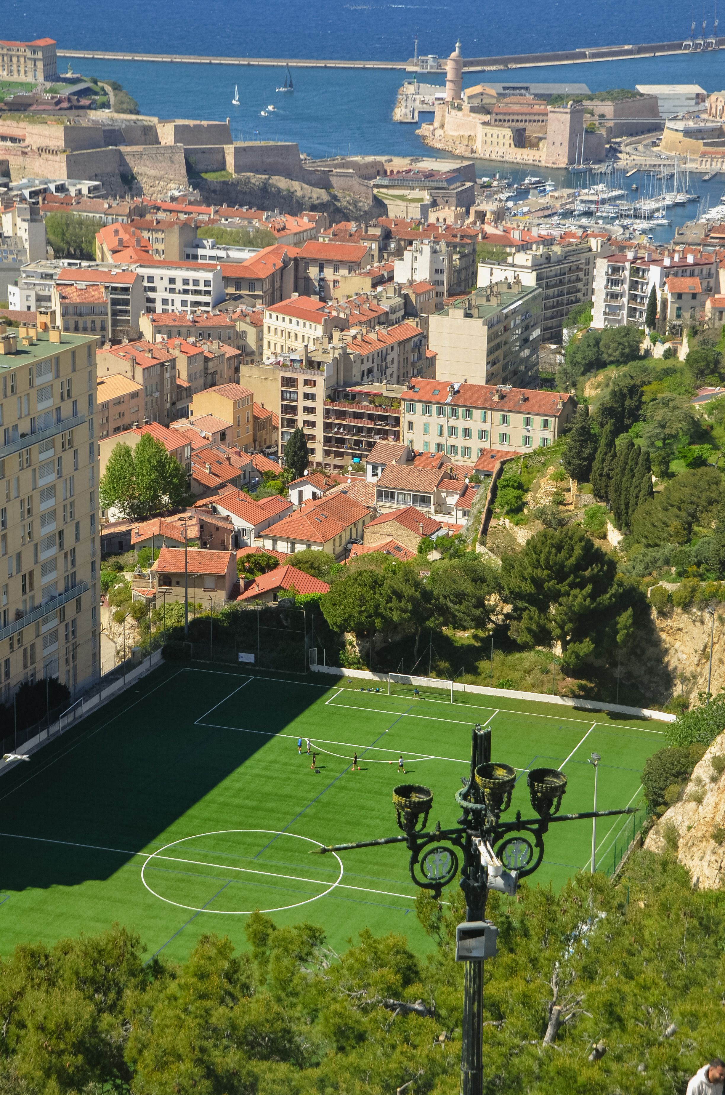 Aerial View of Soccer Field in Marseille · Free Stock Photo