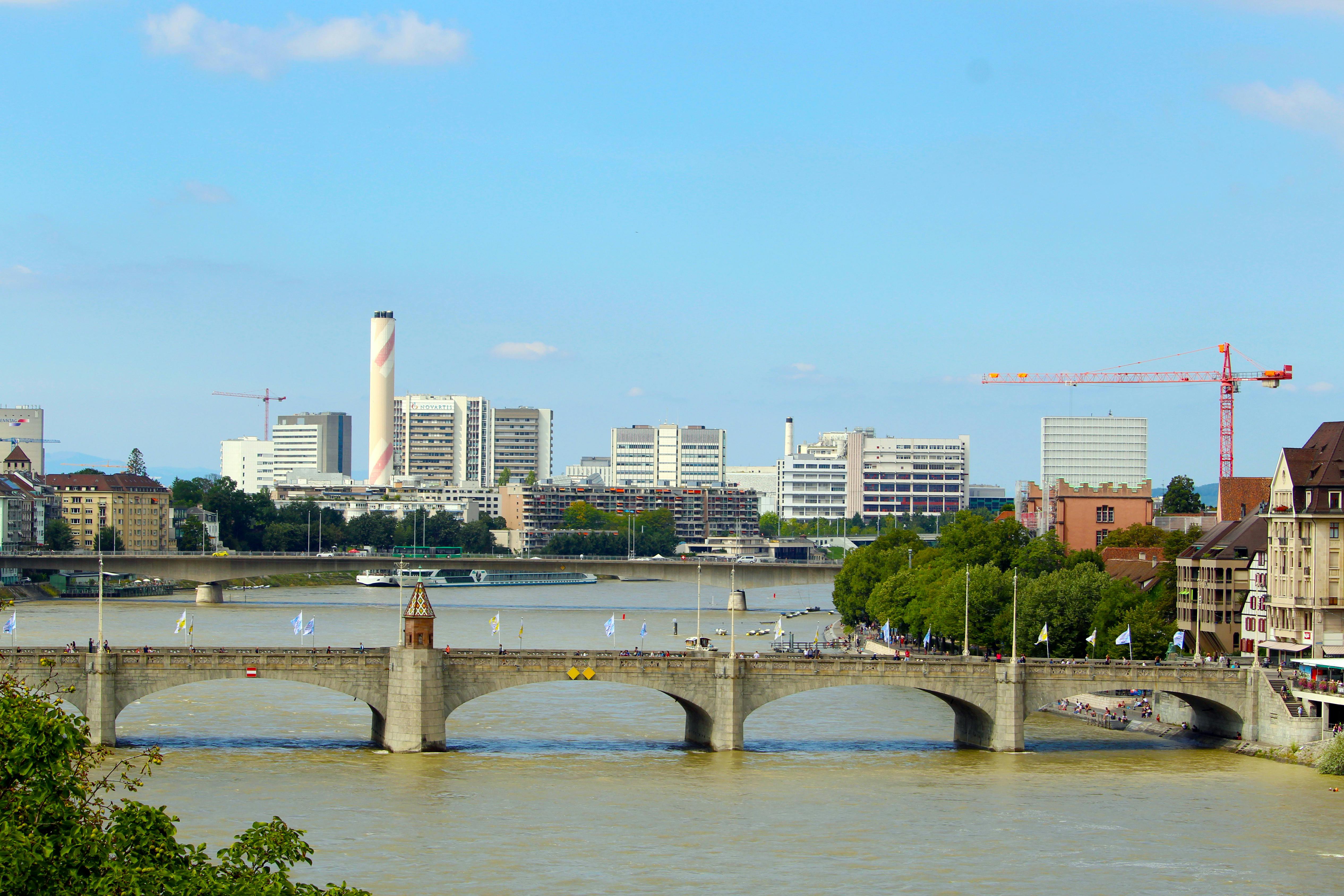 Iconic Basel Bridge Spanning the Rhine River · Free Stock Photo