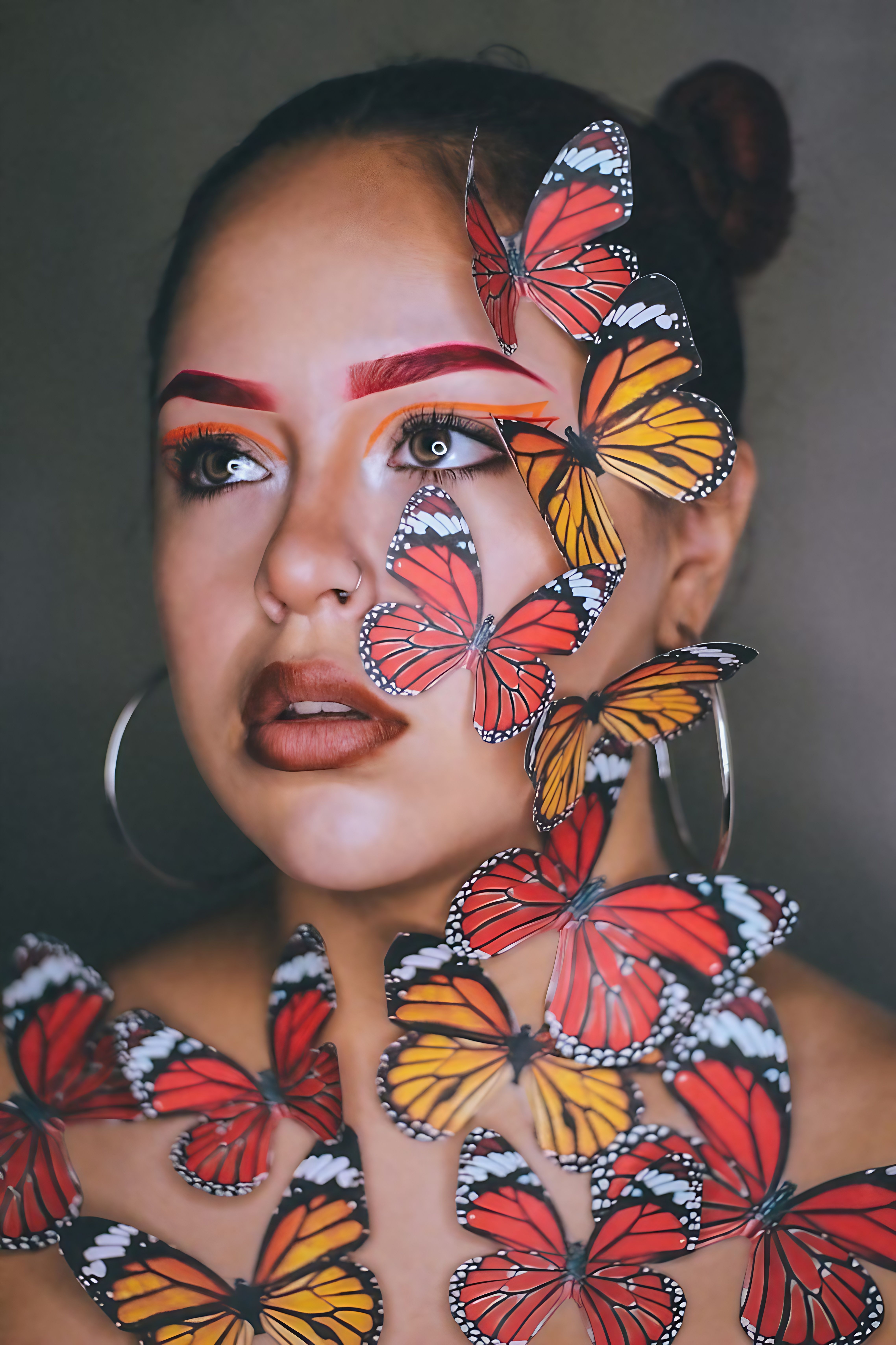 Artistic Portrait with Butterfly Makeup · Free Stock Photo