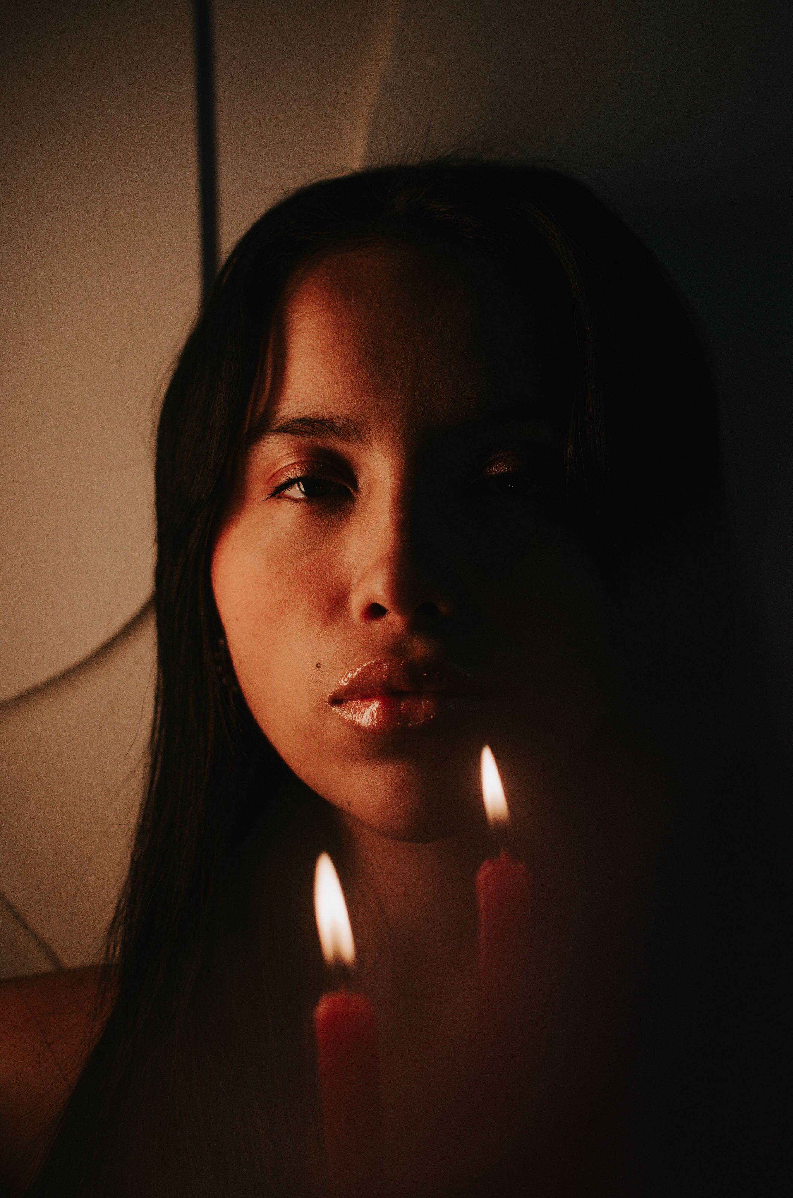 Moody Candlelit Portrait of a Woman · Free Stock Photo