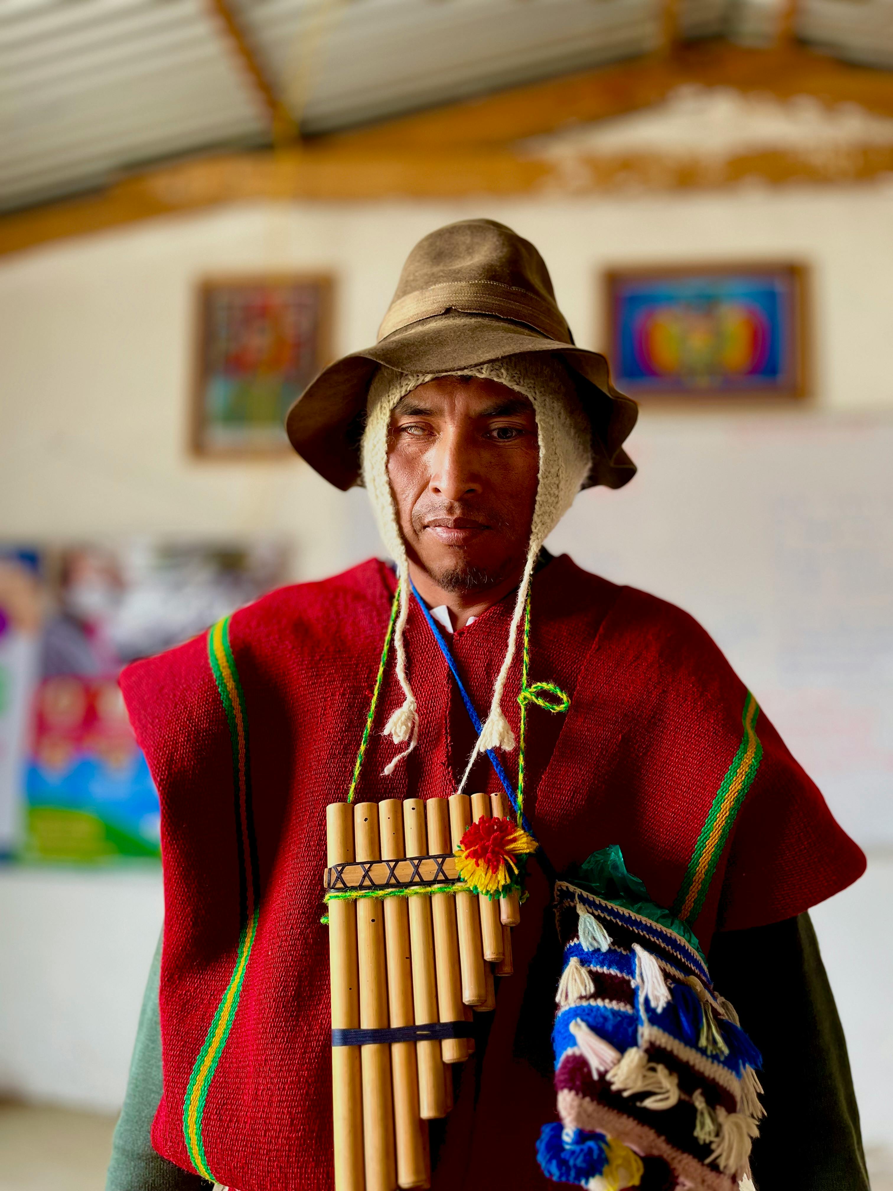 Traditional Andean Musician with Pan Flute · Free Stock Photo