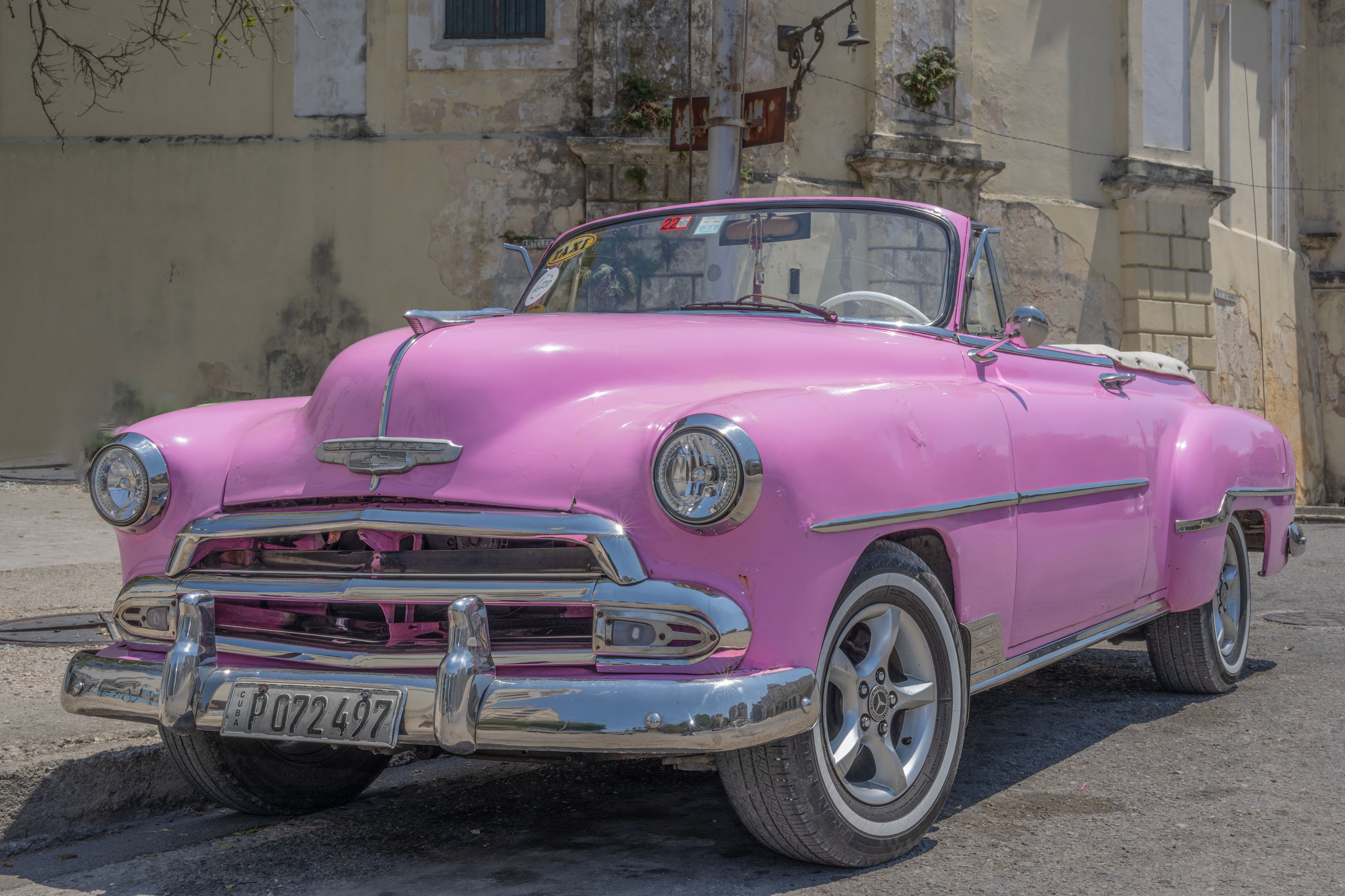 Vintage Pink Convertible in Havana Streets · Free Stock Photo