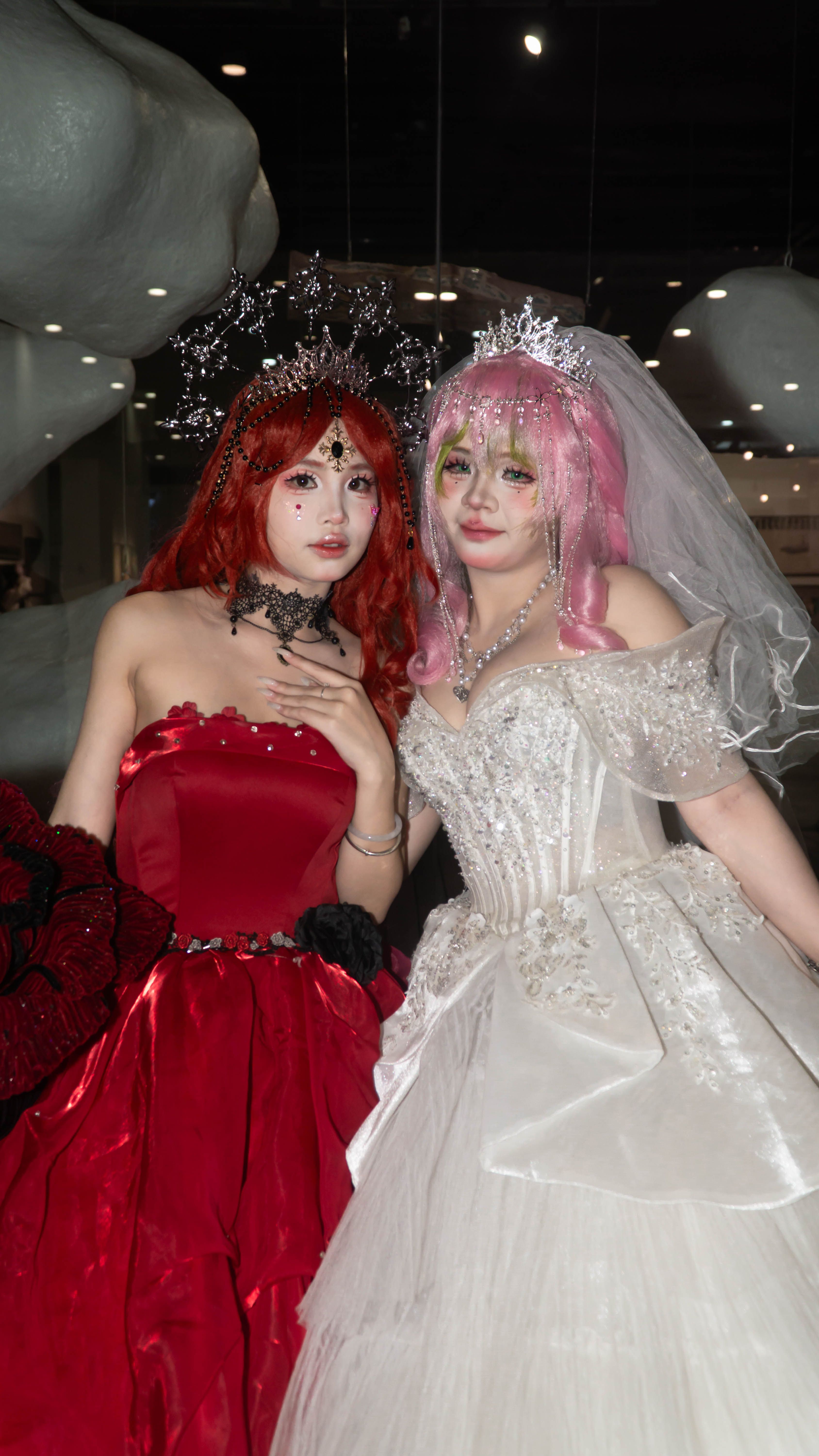 Fantasy Costume Duo in Elegant Gowns · Free Stock Photo