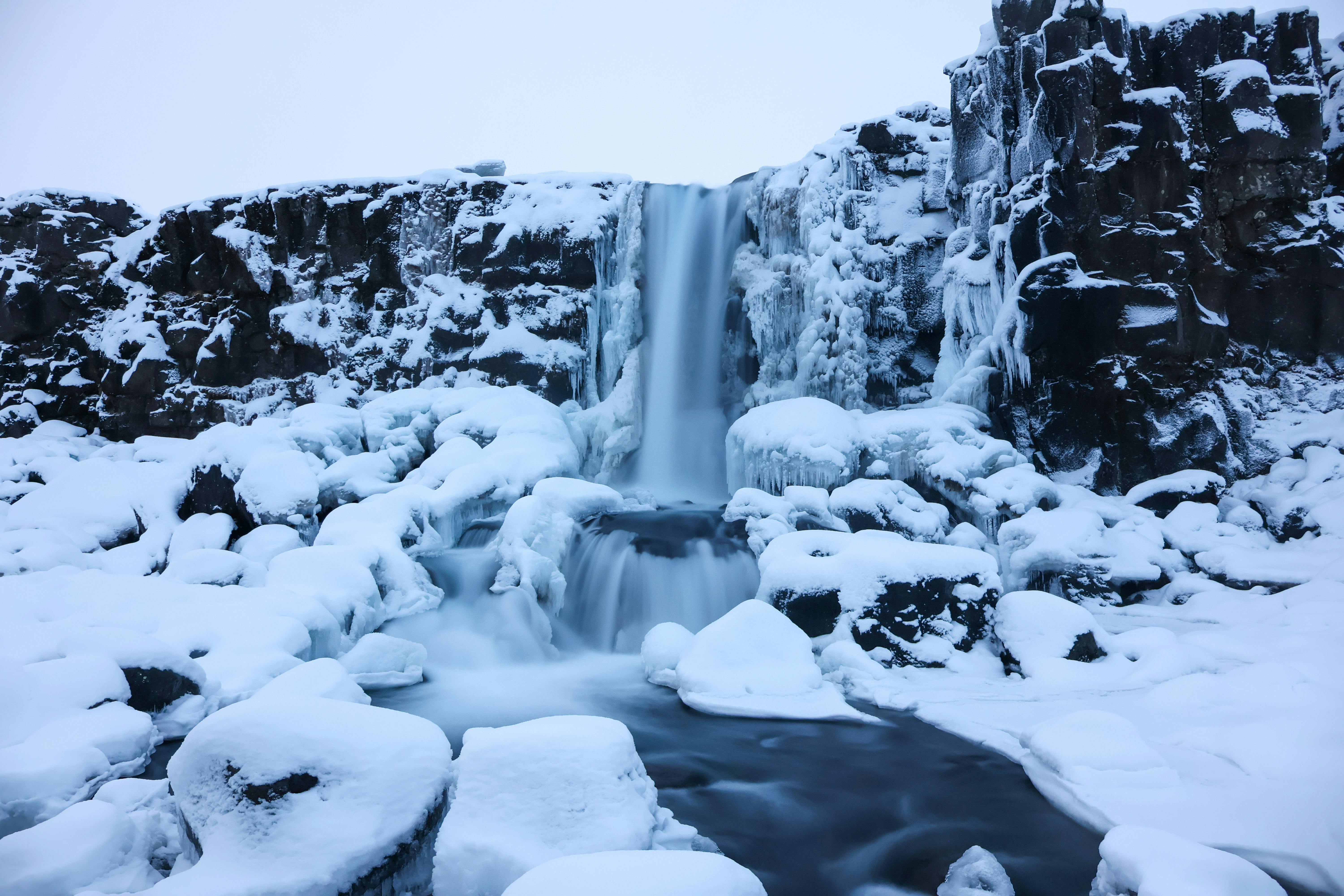 Winter Waterfall in Selfoss, Iceland · Free Stock Photo