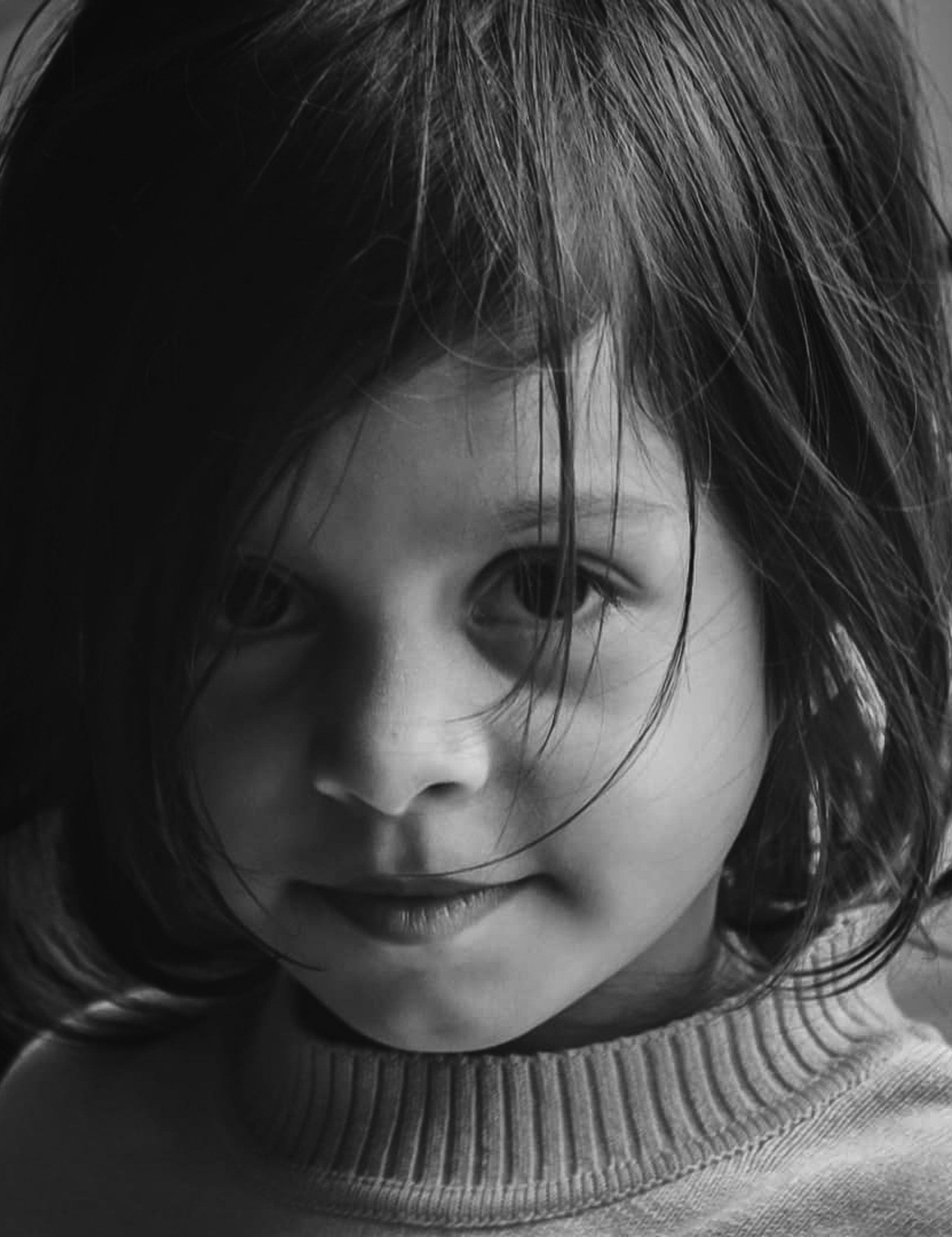 Black and White Portrait of a Young Child · Free Stock Photo