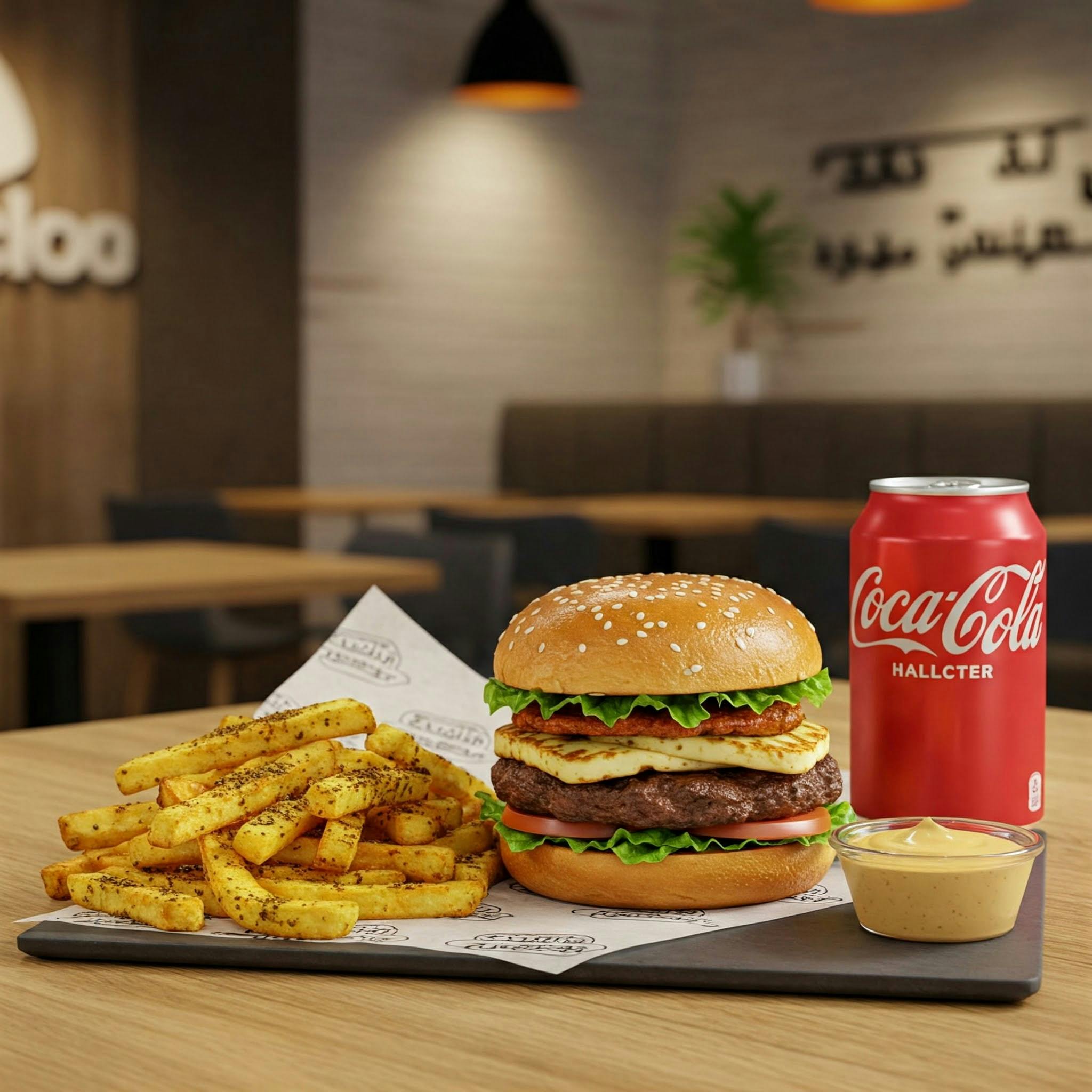 Delicious Burger and Fries in Saudi Arabian Eatery · Free Stock Photo