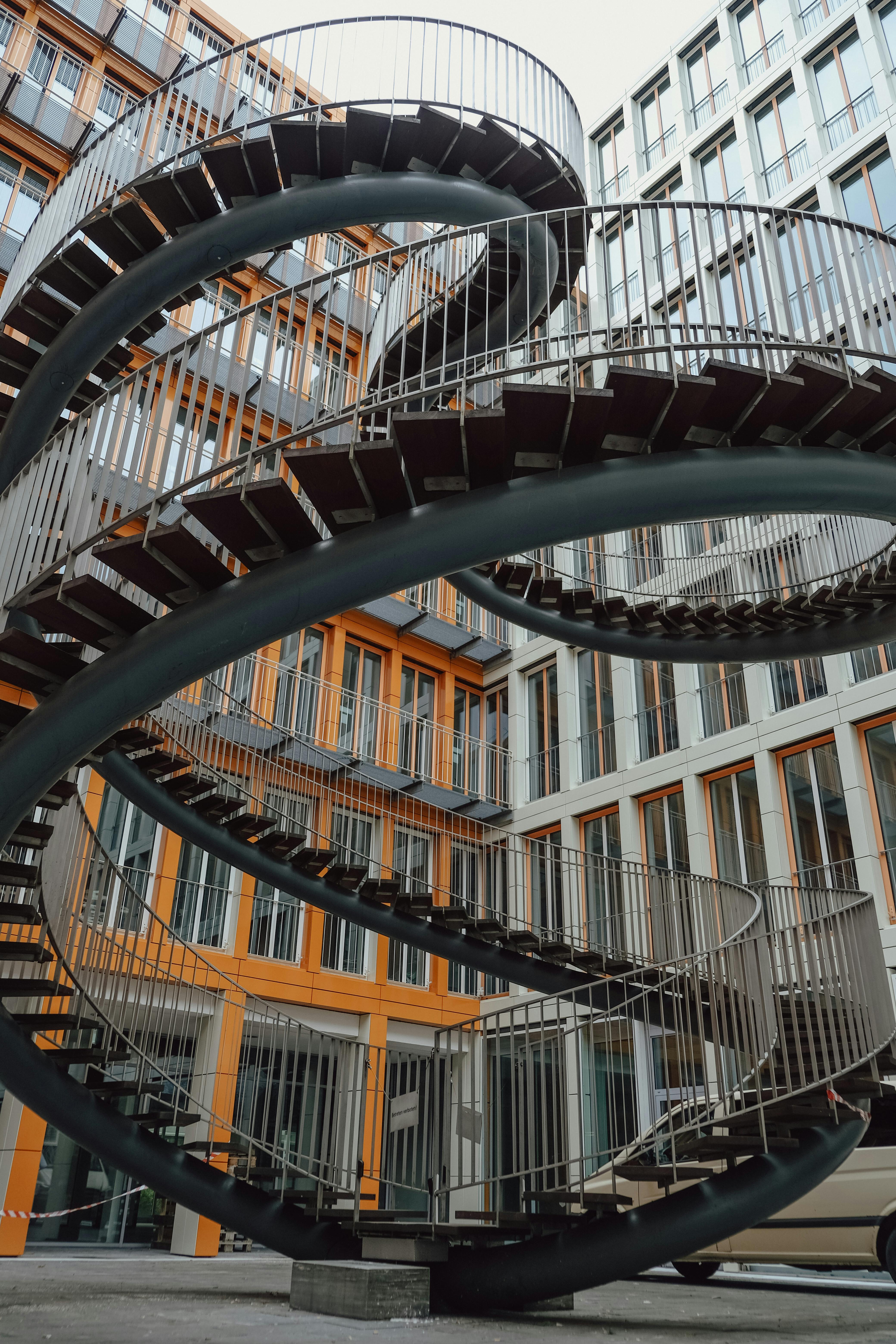Infinity Staircase in Modern Urban Courtyard · Free Stock Photo