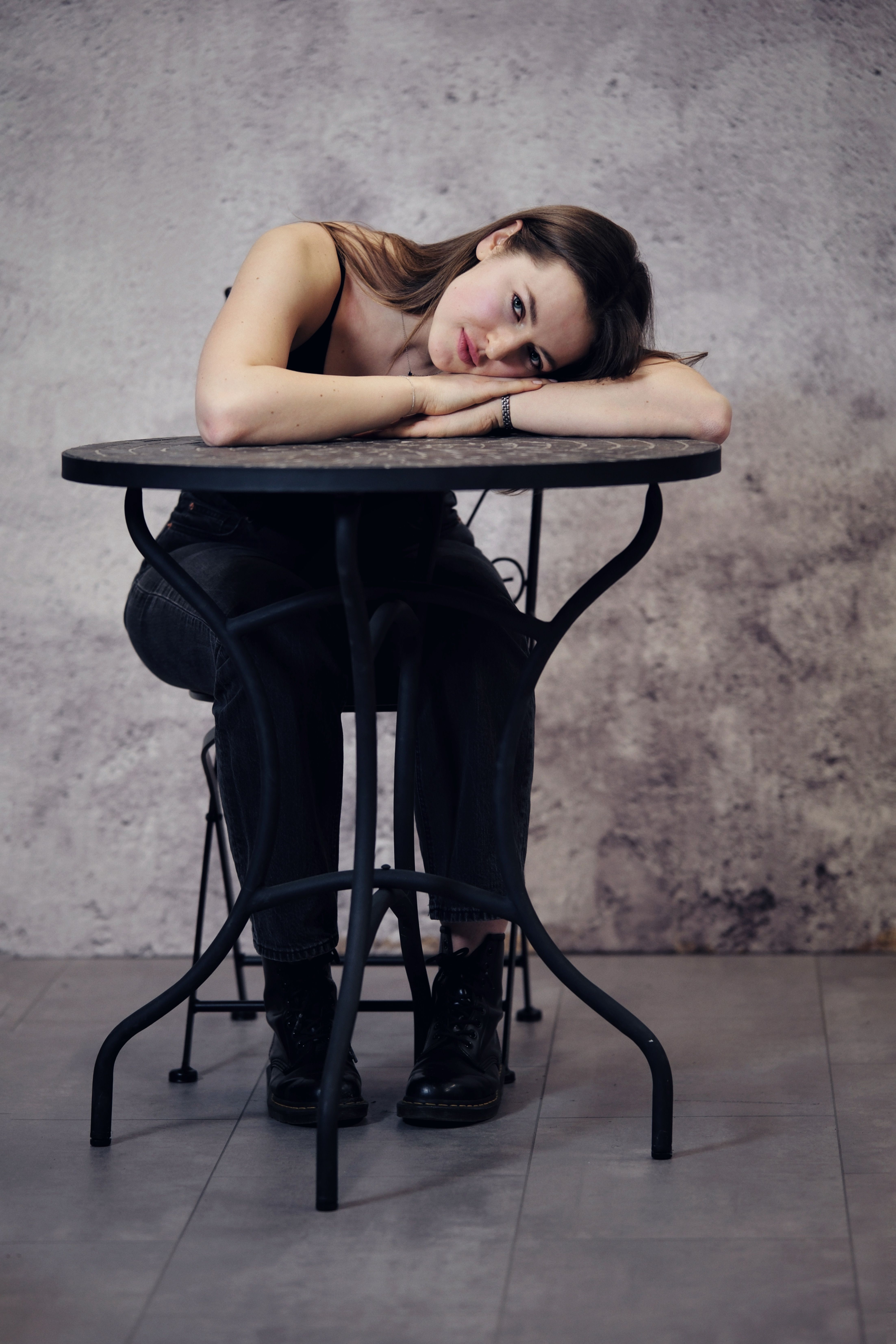 Woman Crying on a Wooden Table · Free Stock Photo