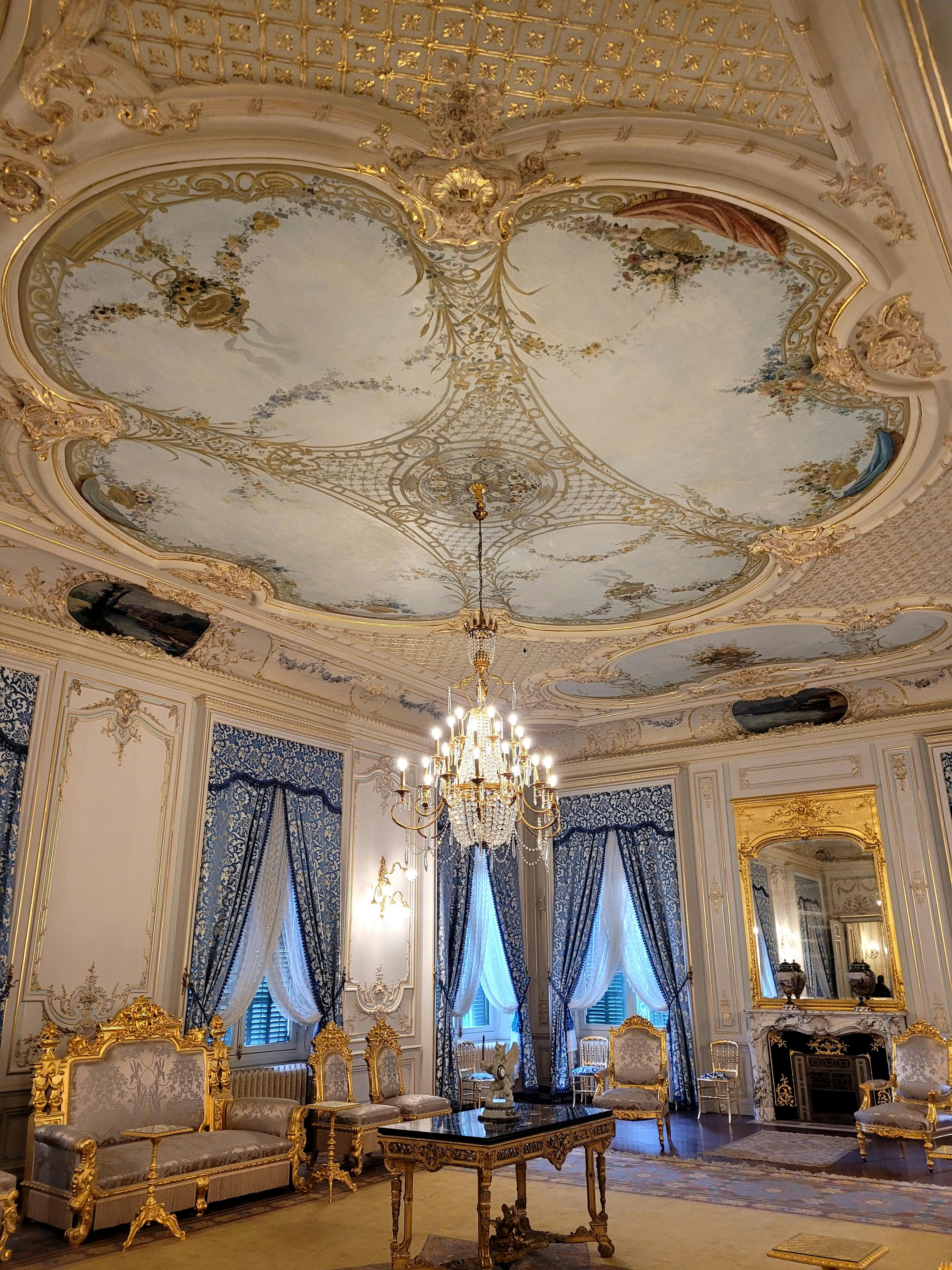 Ornate French Rococo Interior with Chandelier · Free Stock Photo