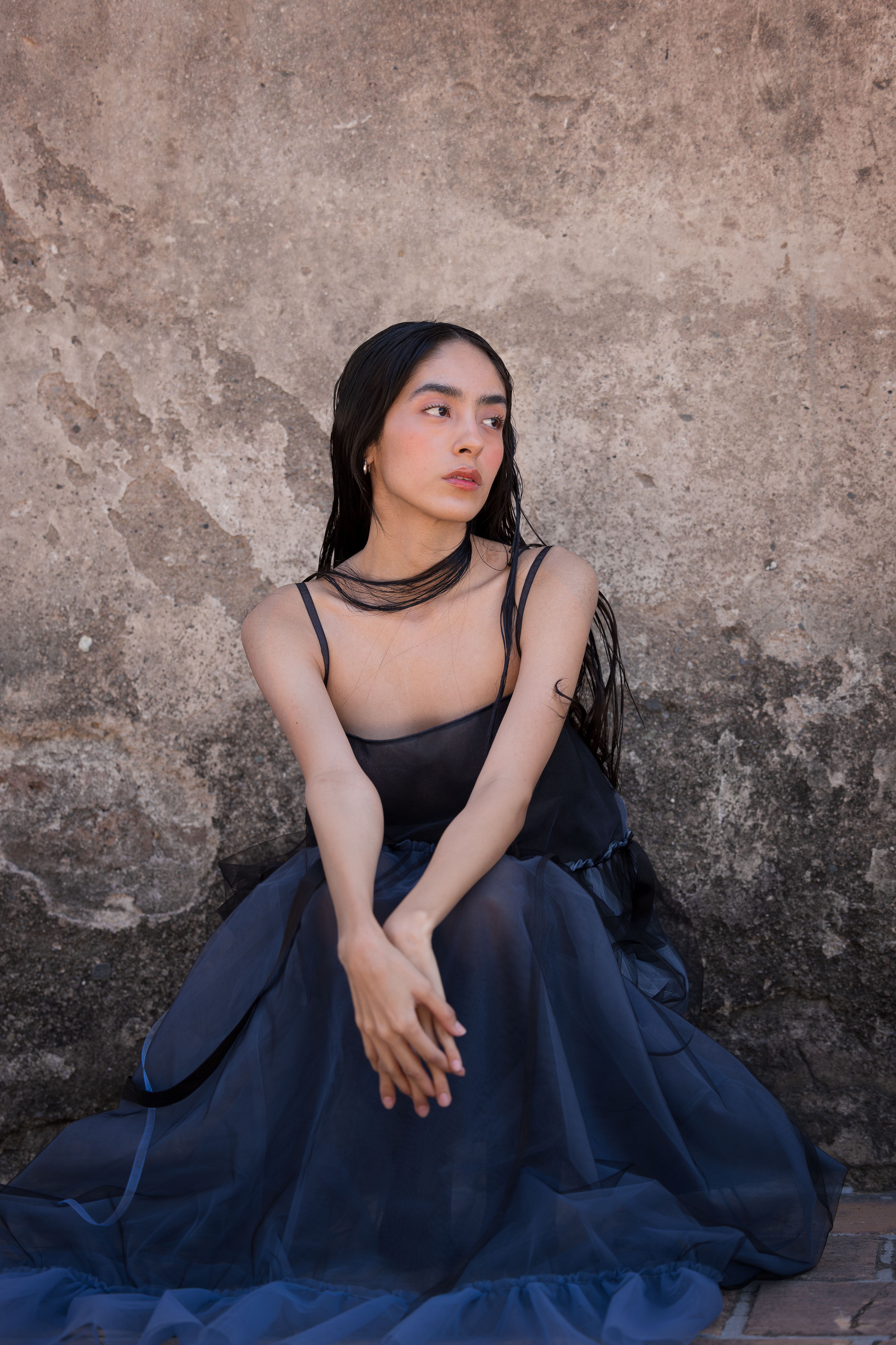 Woman in Dress Sitting on Stairs · Free Stock Photo