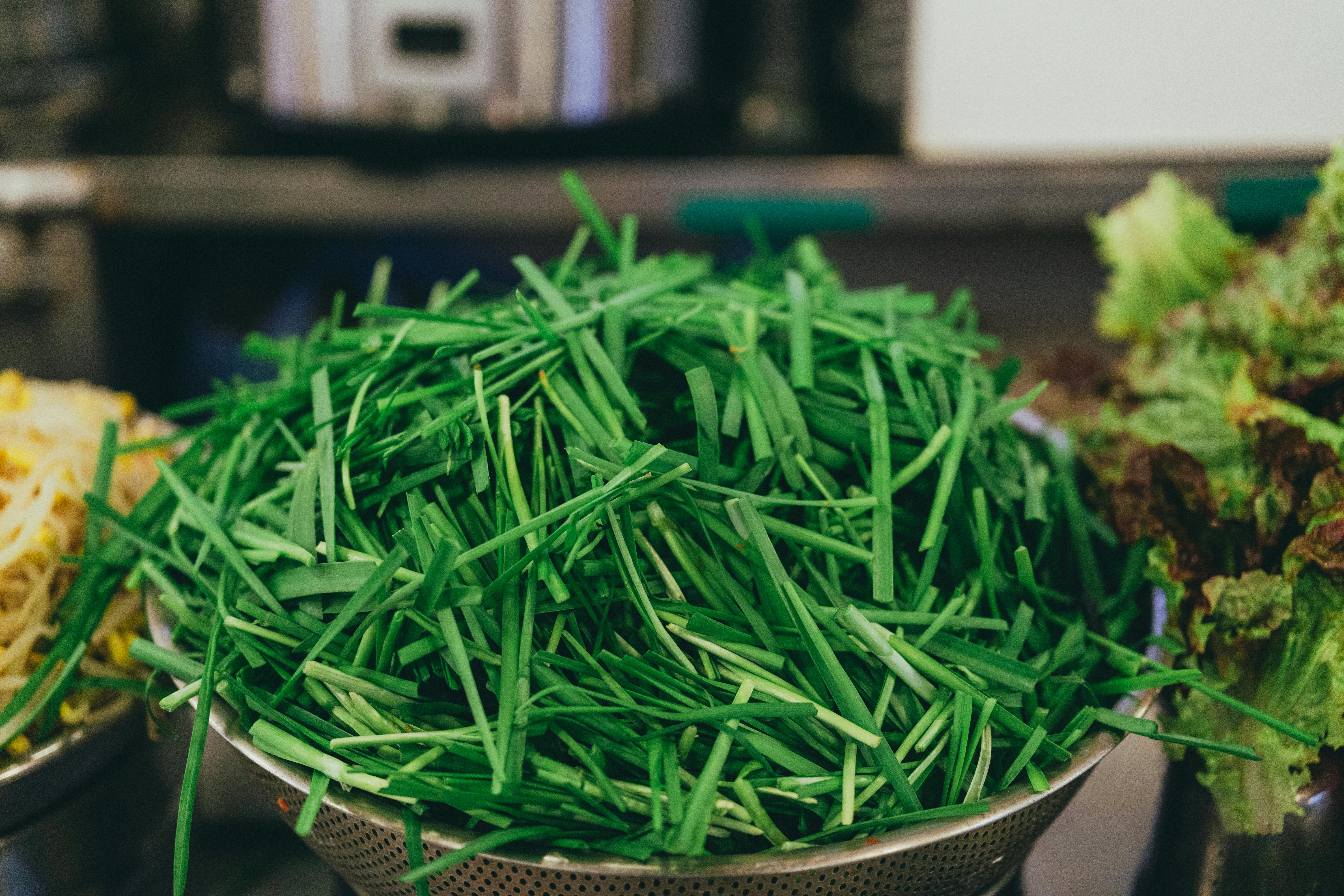 Fresh Korean Chives on Market Display in Seoul · Free Stock Photo