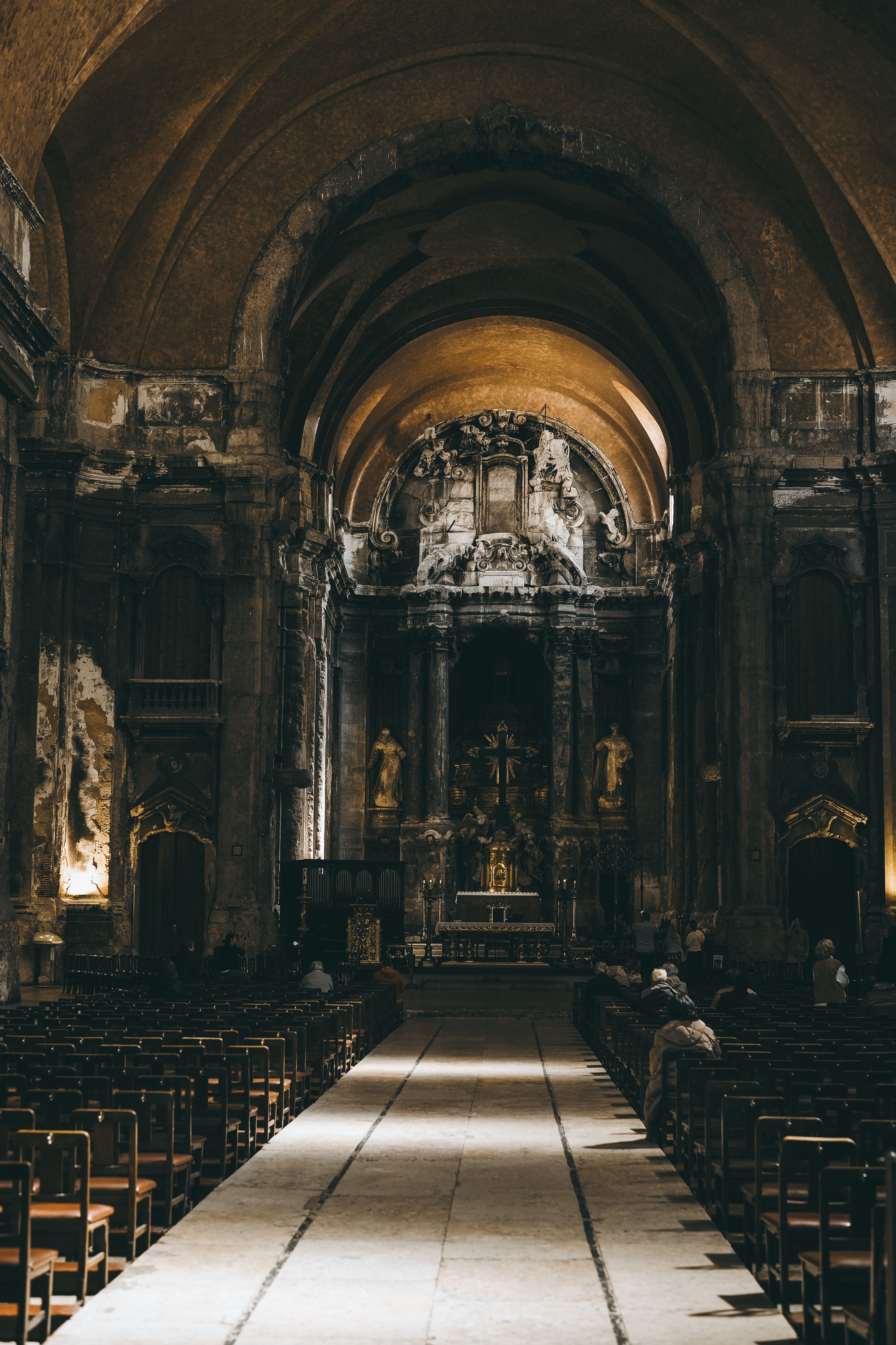 Historic Church Interior with Ornate Architecture · Free Stock Photo
