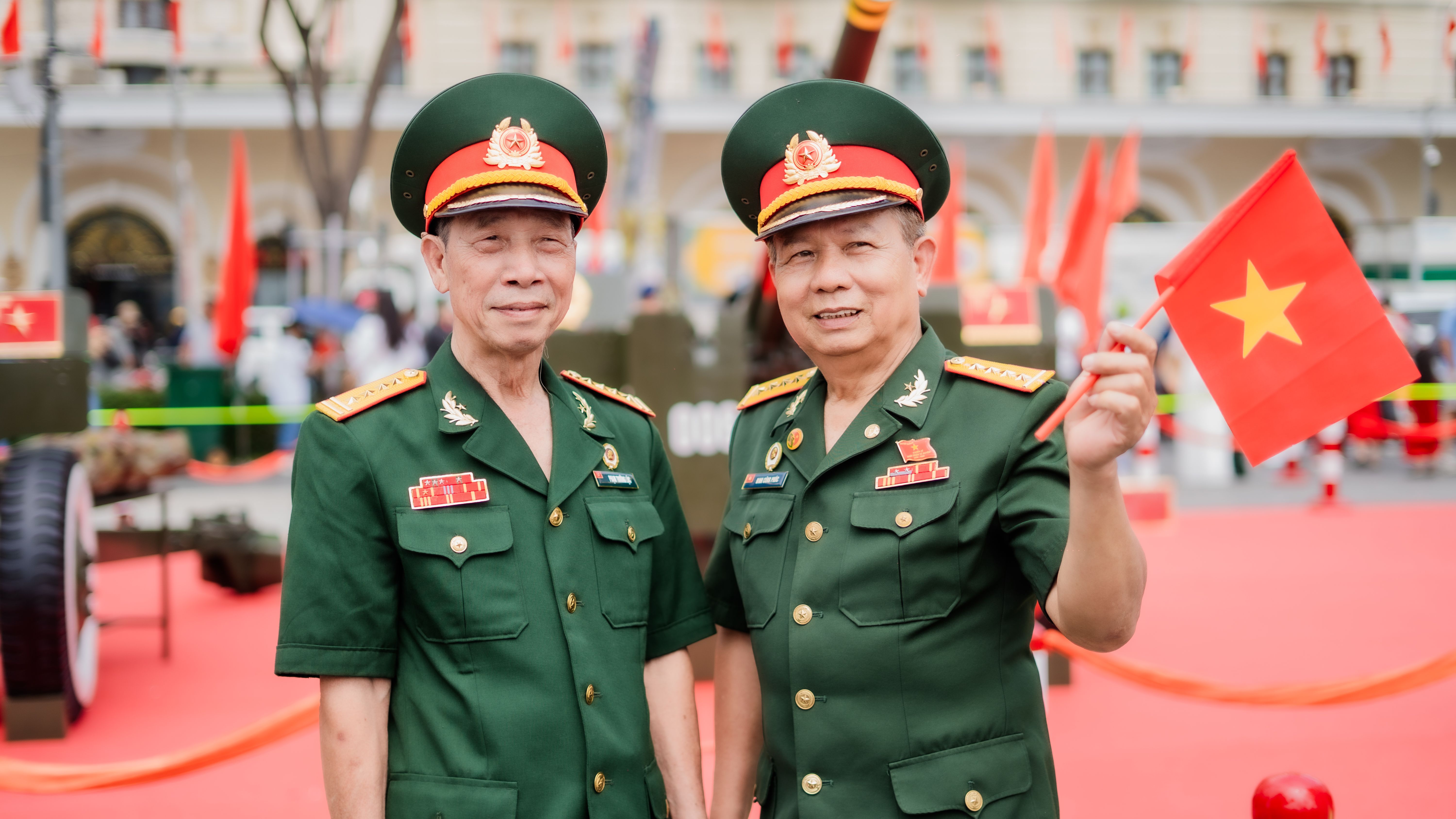 Military Officers Celebrating National Event with Flags · Free Stock Photo