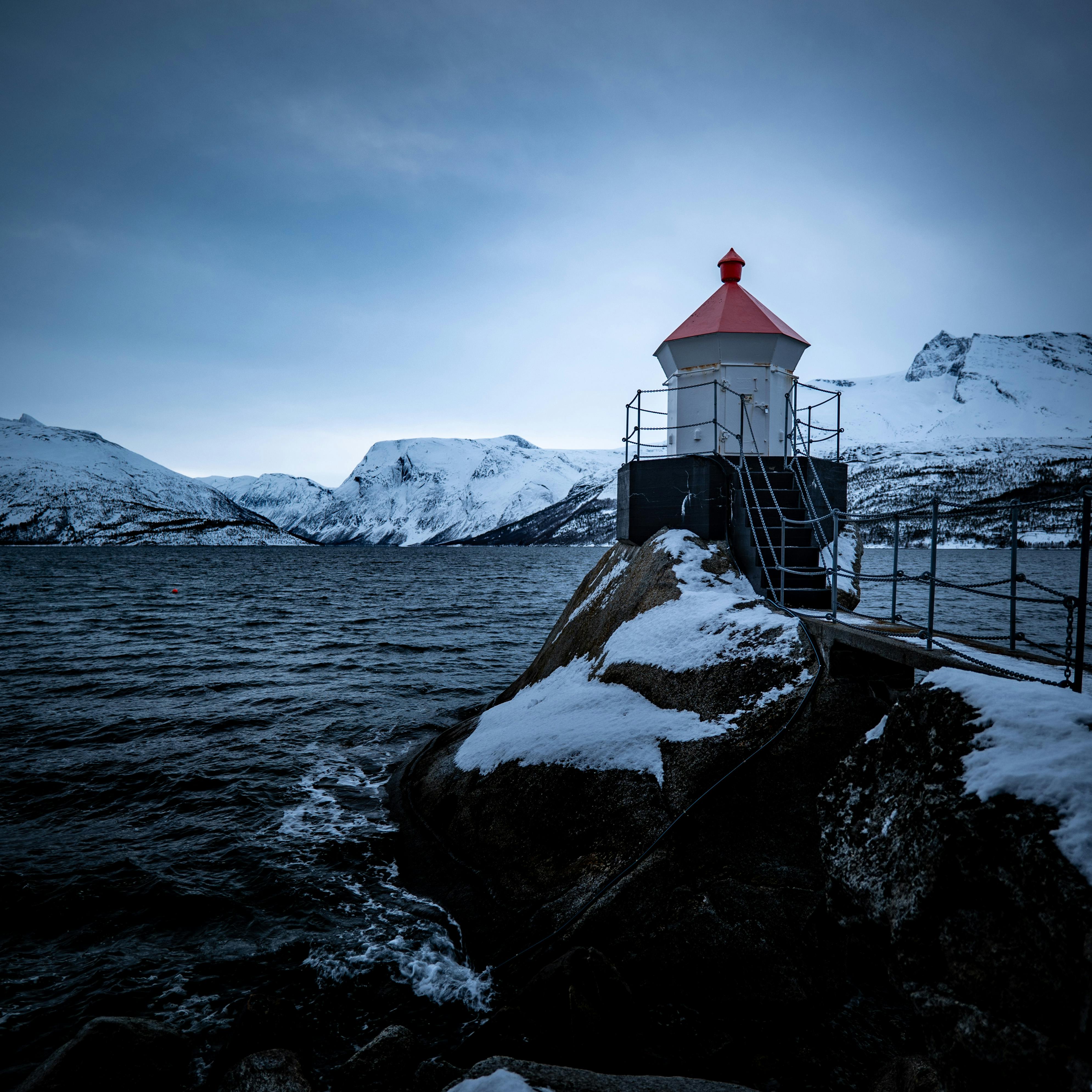 Stunning Winter Lighthouse Scene in Narvik, Norway · Free Stock Photo