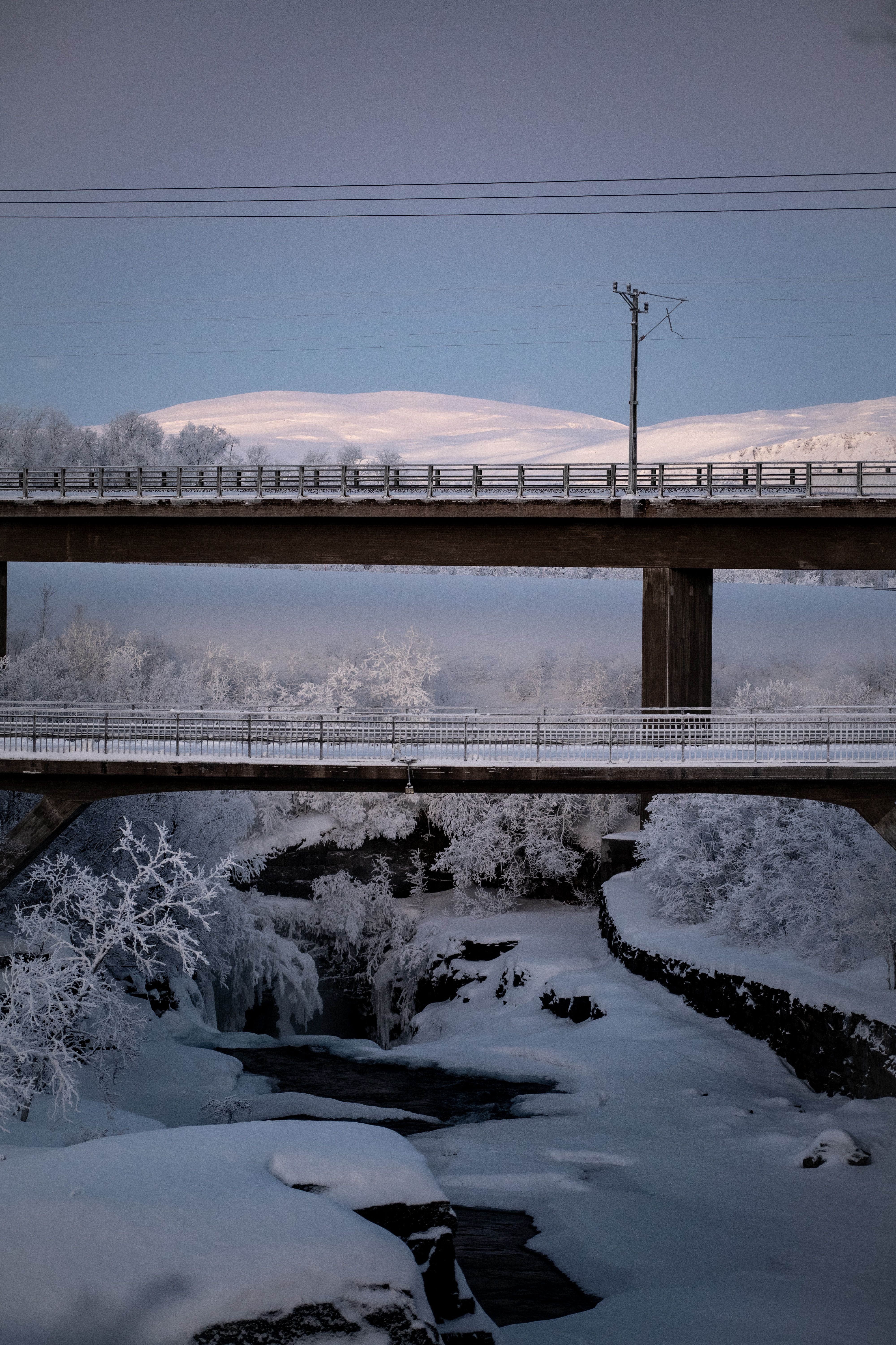 Snow-Covered Bridges in Abisko, Sweden · Free Stock Photo