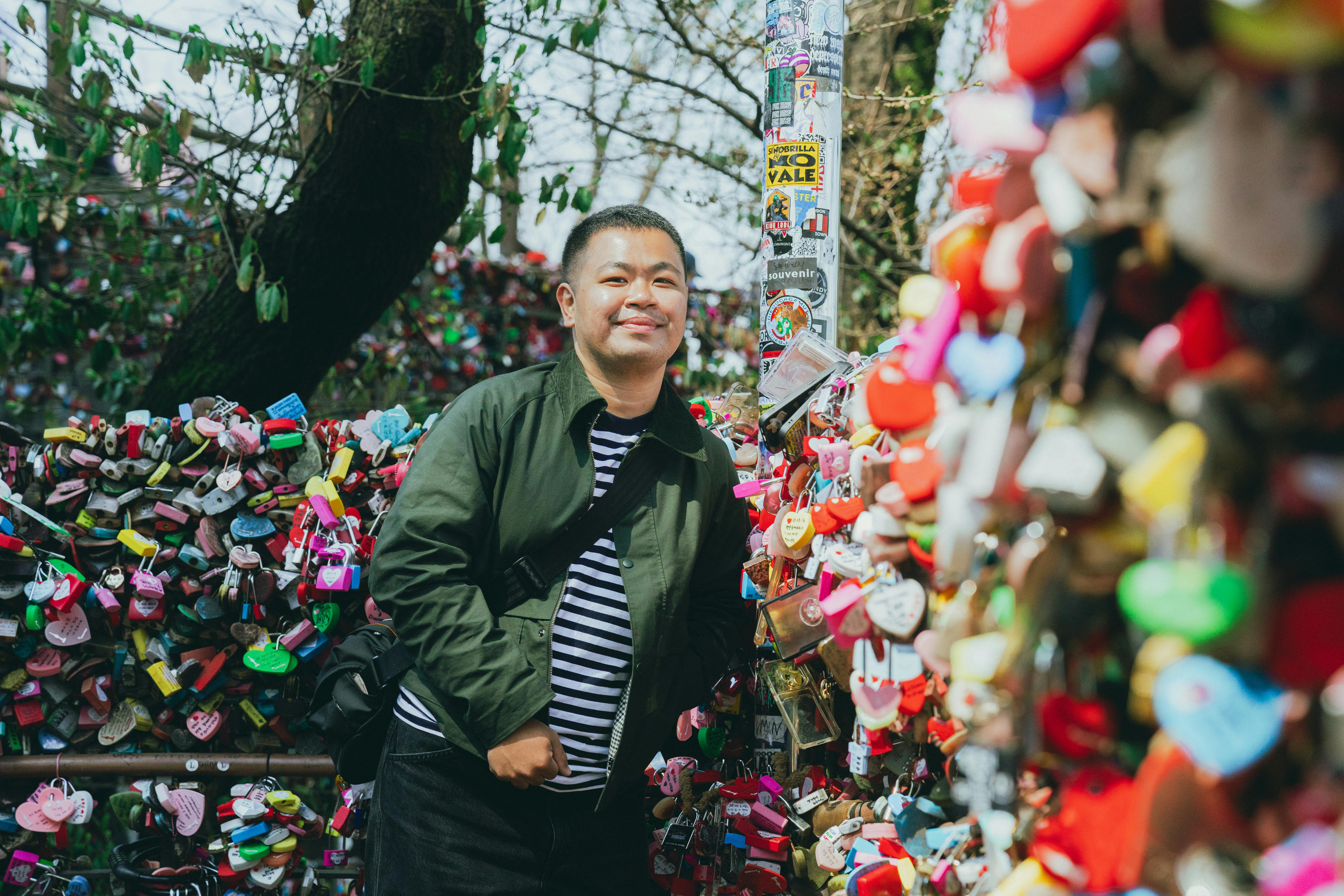 Candid Portrait at Seoul Love Lock Bridge · Free Stock Photo